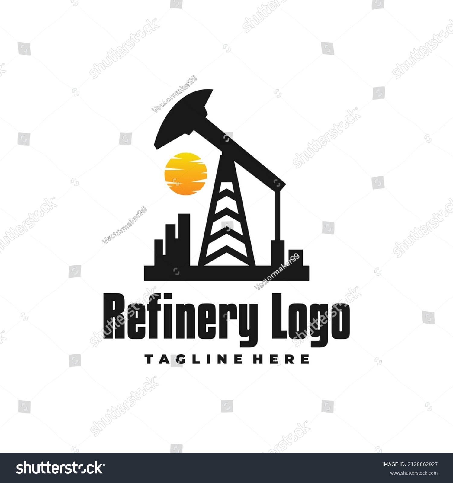 Refinery Building Logo Design Template Stock Vector (Royalty Free ...
