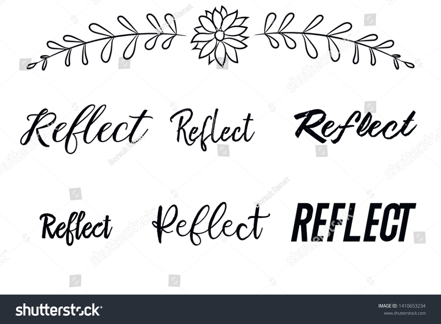 Reflect Vector Calligraphy Saying Print Stock Vector (Royalty Free ...