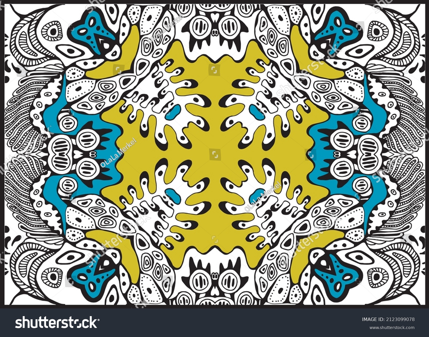 Reflected Pattern Design Elementseamless Pattern Abstract Stock Vector ...