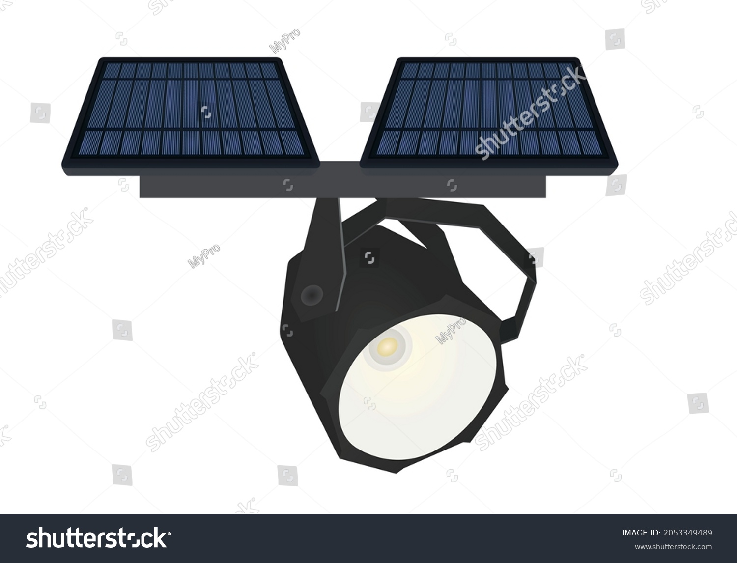 Reflector Light Solar Panel Vector Illustration: เวกเตอร์สต็อก (ปลอดค่า ...