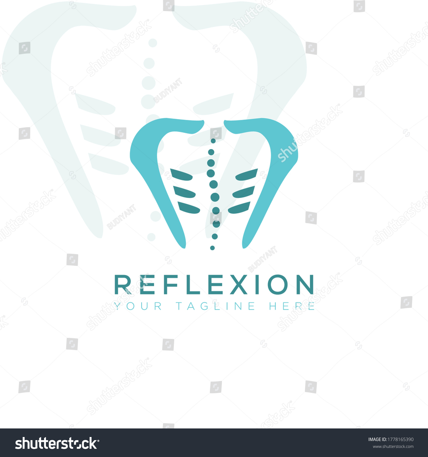 Reflexion Logo Negative Space Body Between Stock Vector (Royalty Free ...