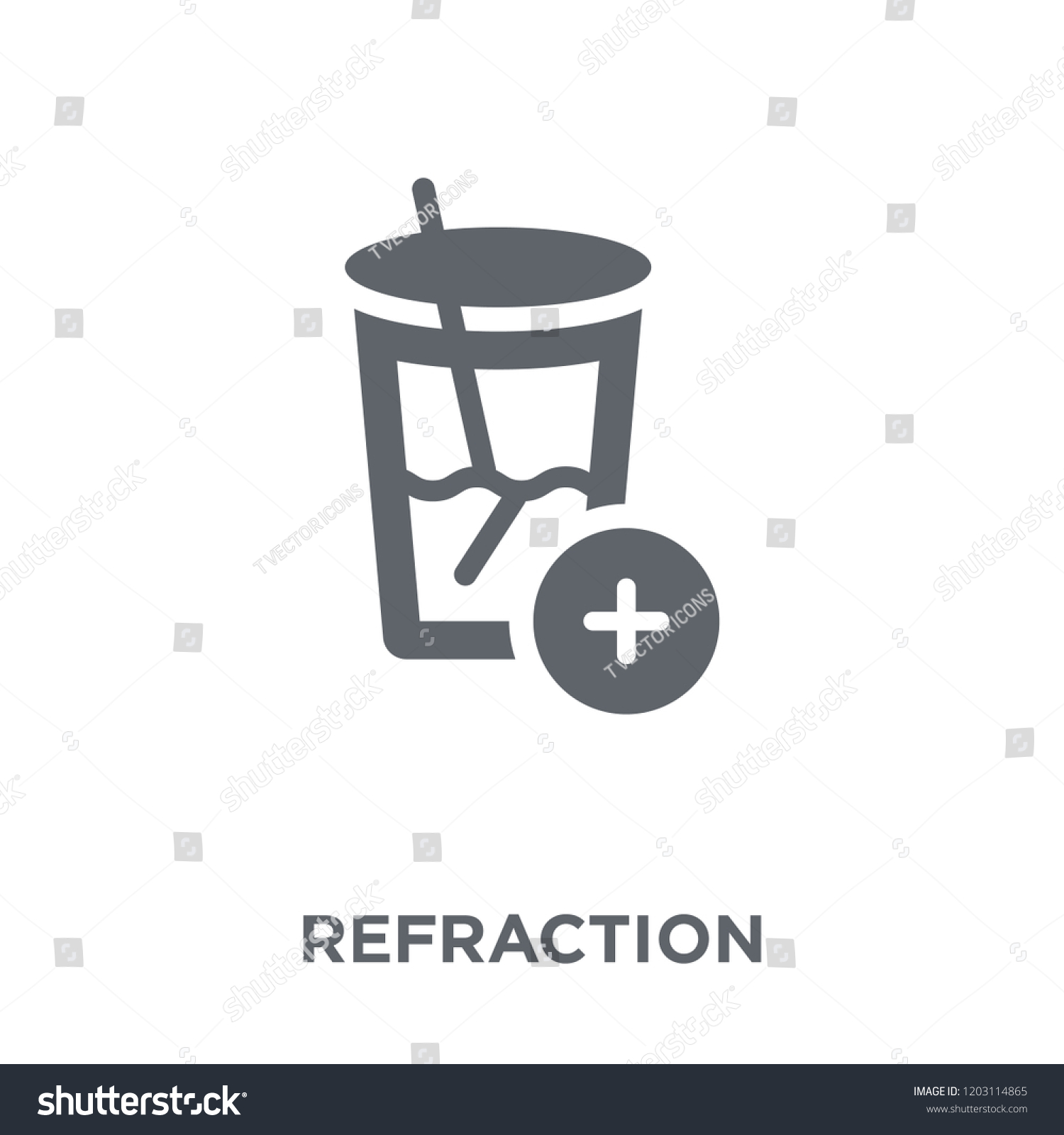 Refraction Icon Refraction Design Concept Science Stock Vector (Royalty ...