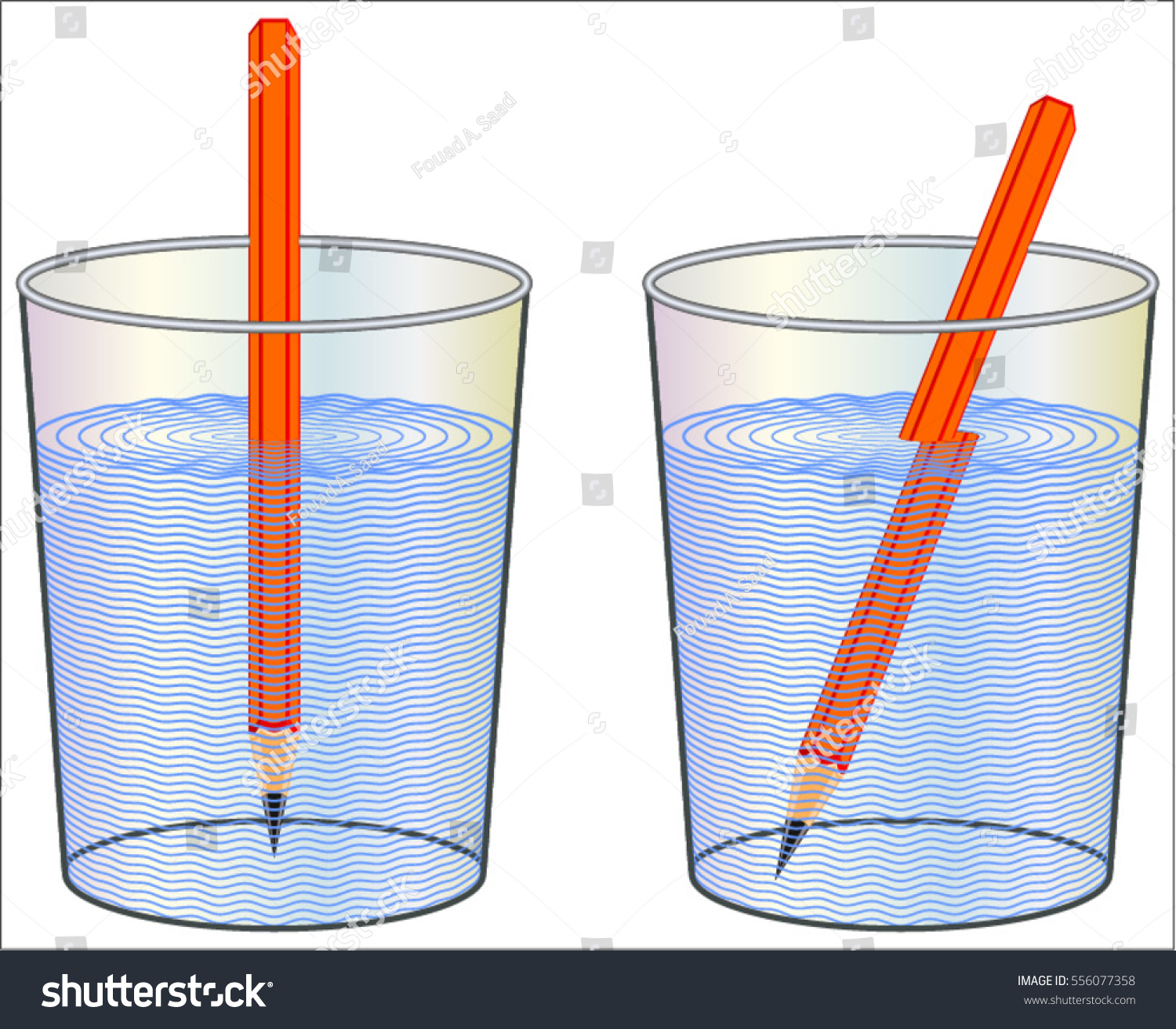 Refraction Through Glass Stock Vector (Royalty Free) 556077358