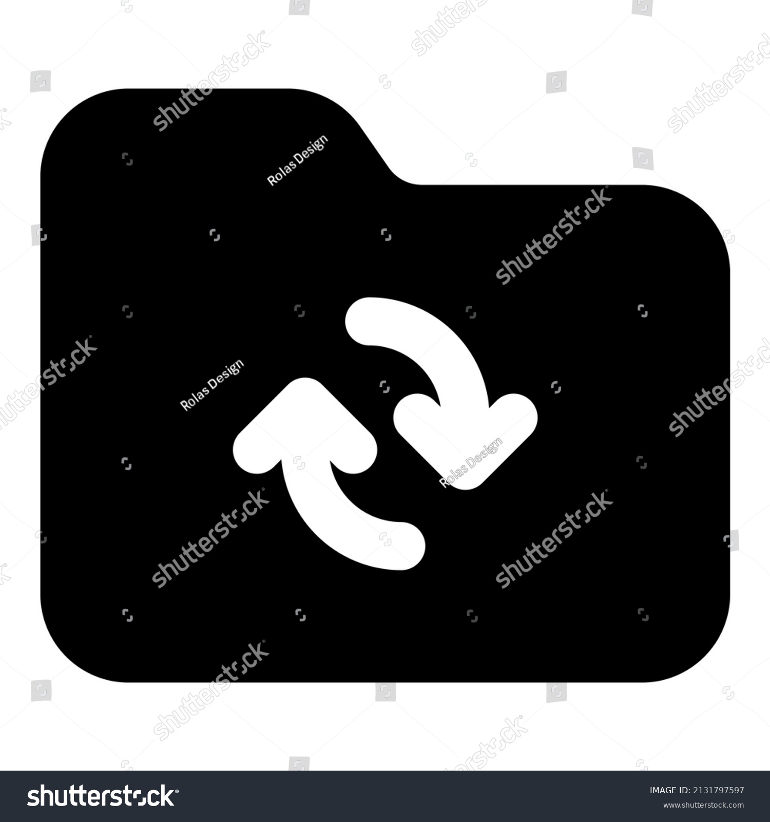 Refresh Folder Icon Black Color Stock Vector (Royalty Free) 2131797597