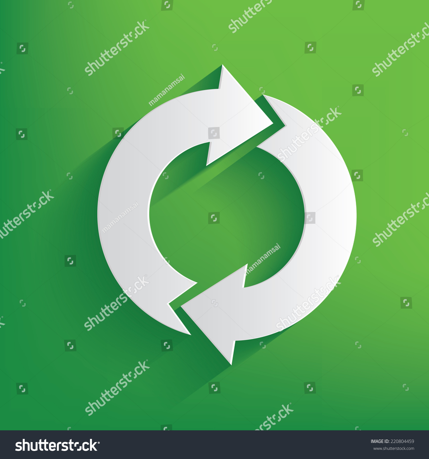 Refresh Symbol On Green Backgroundclean Vector Stock Vector (Royalty ...