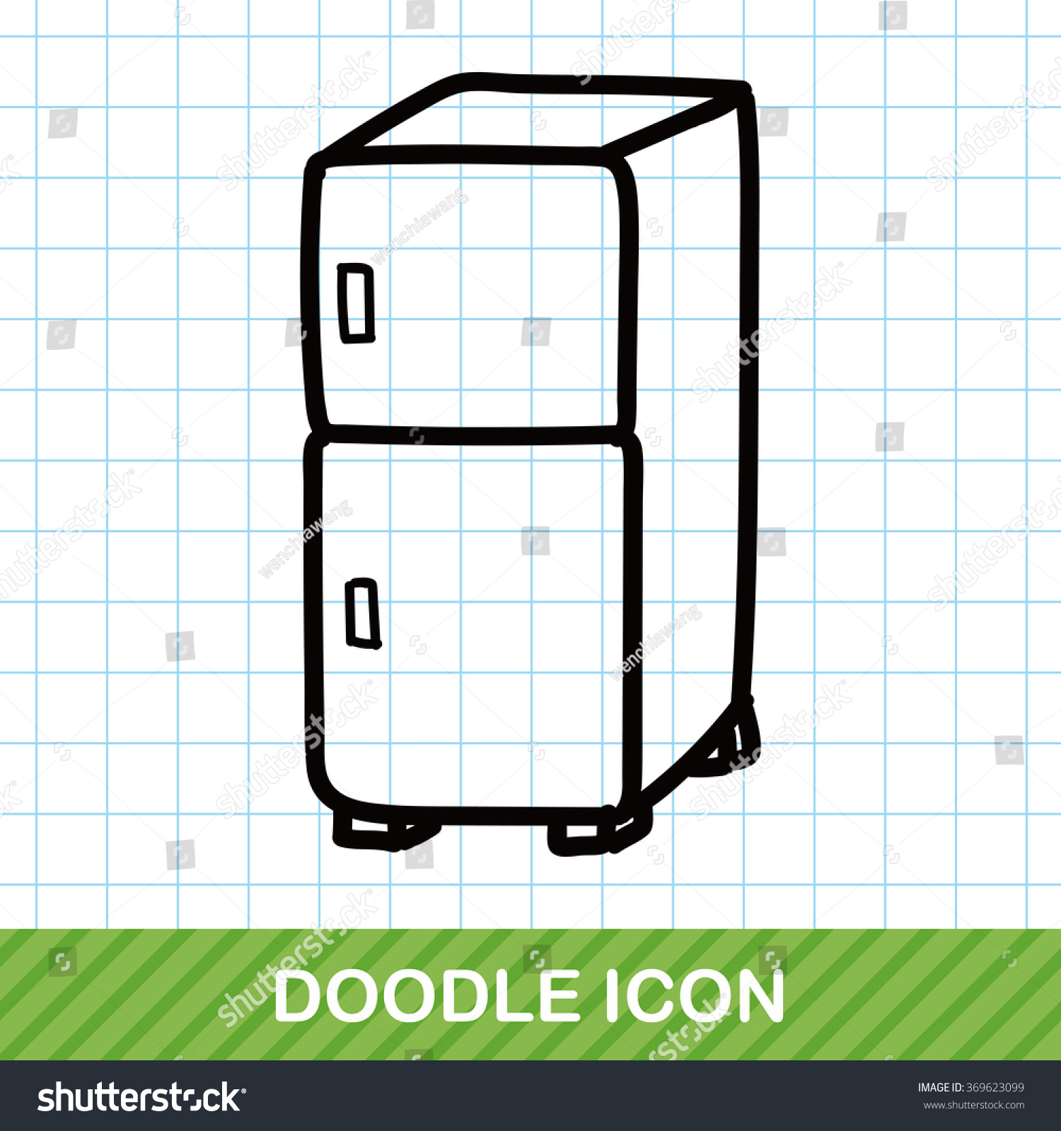 Refrigerator Color Doodle Stock Vector (Royalty Free) 369623099 ...