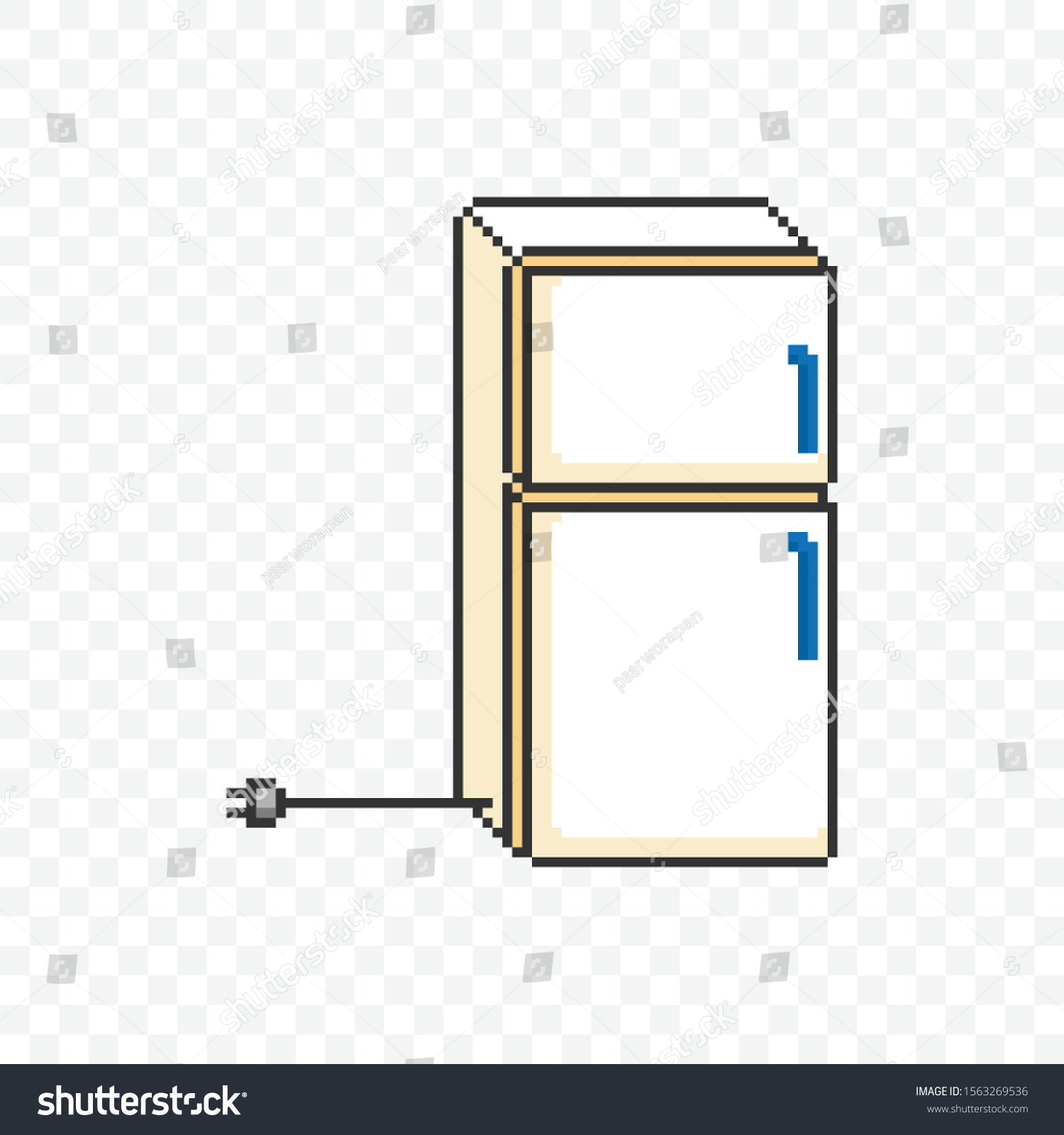 Refrigerator Pixel Flat Vector Illustration Icon Stock Vector (Royalty ...