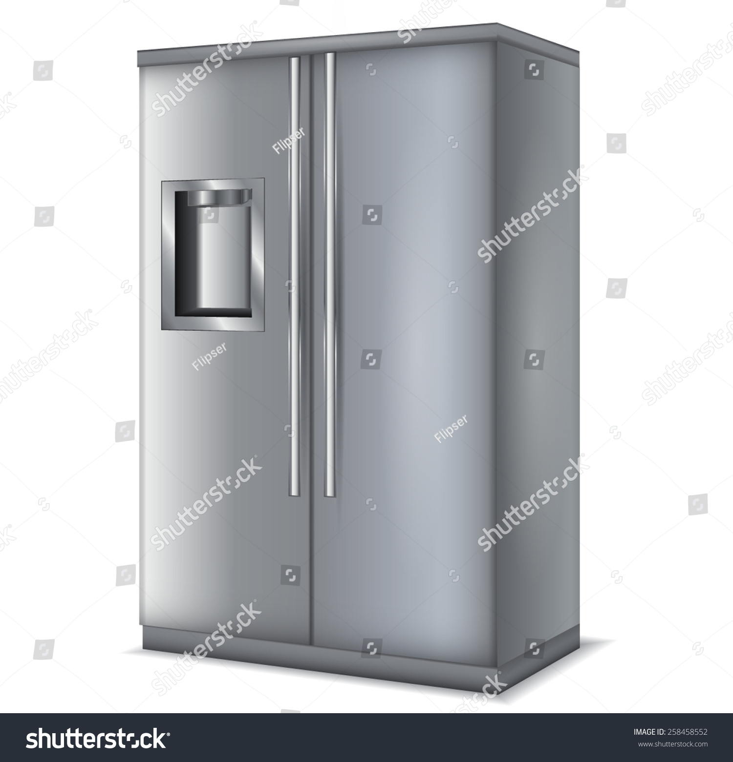 Refrigerator 2 Doors Vector Drawing Isolated Stock Vector (Royalty Free ...