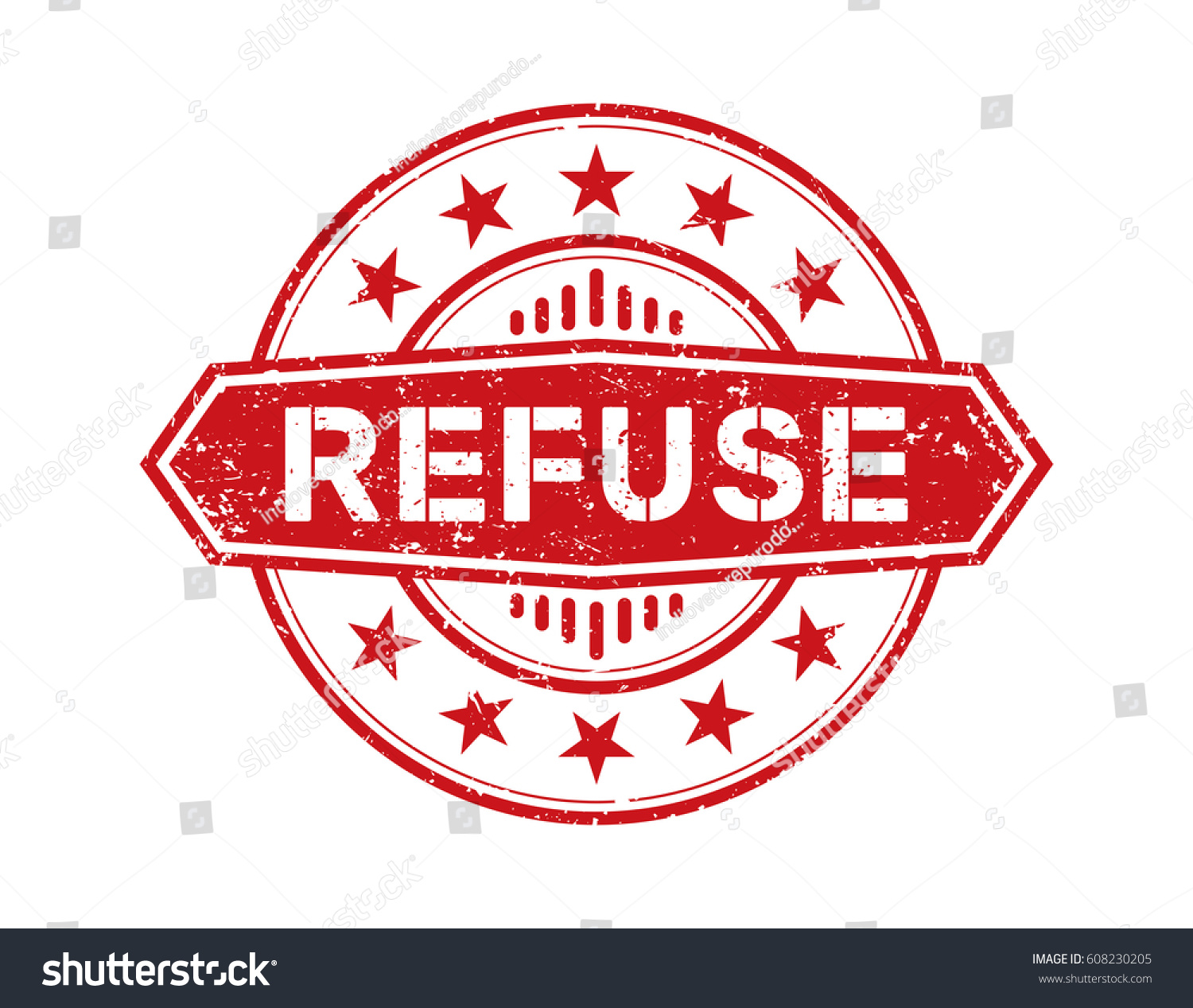 Refuse Grunge Stamp Label Stock Vector (Royalty Free) 608230205