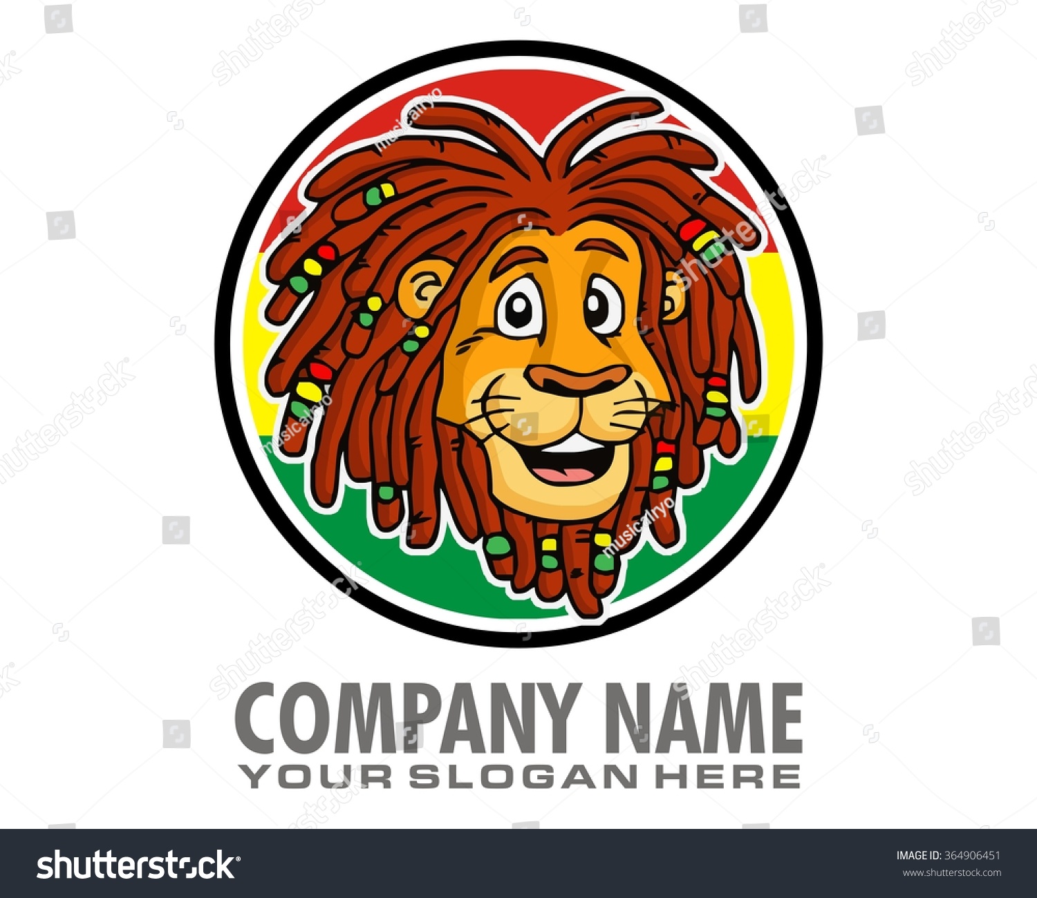 Reggae Lion Logo Stock Vector 364906451 - Shutterstock