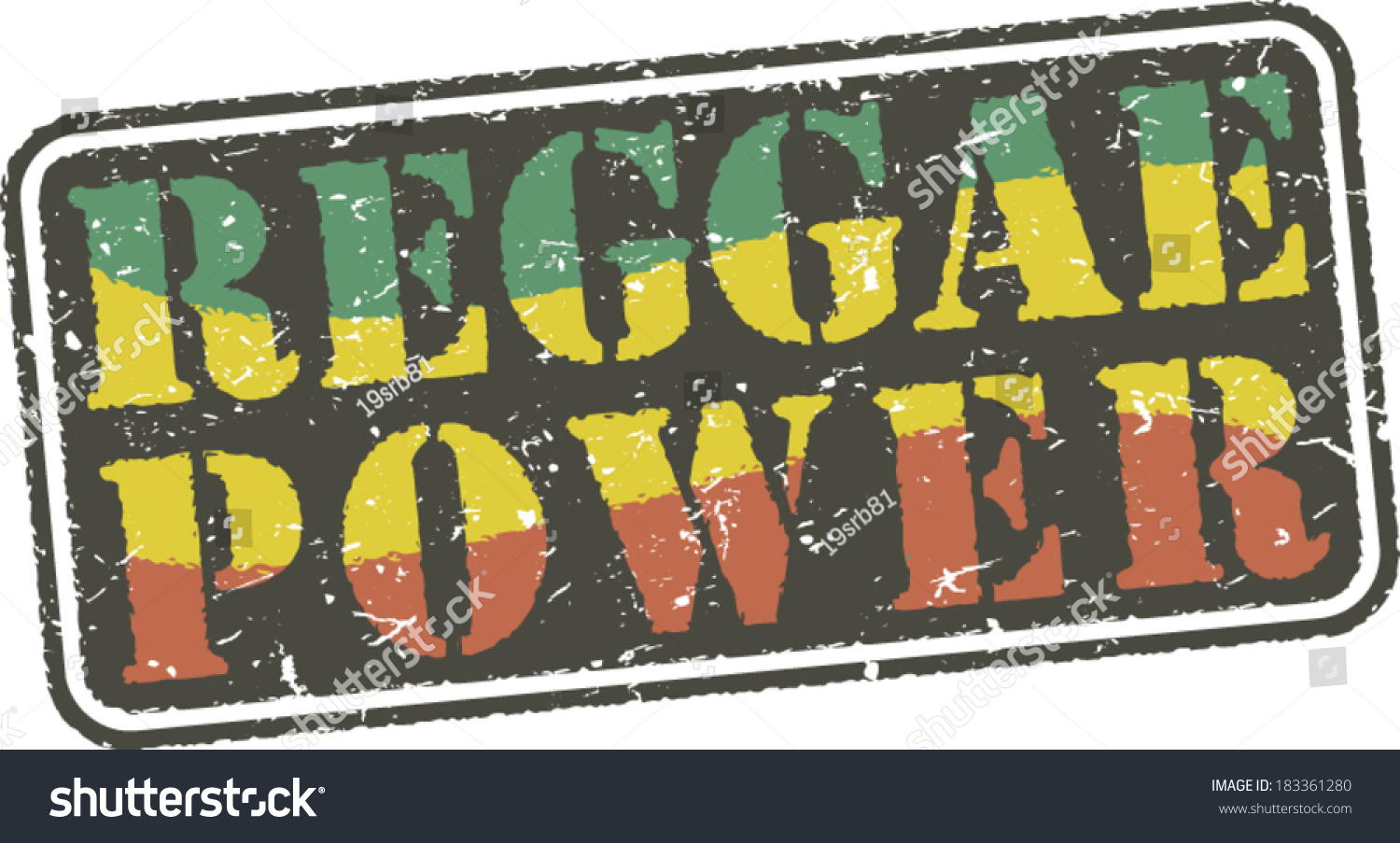 Reggae Powergrunge Stamp Stock Vector (Royalty Free) 183361280