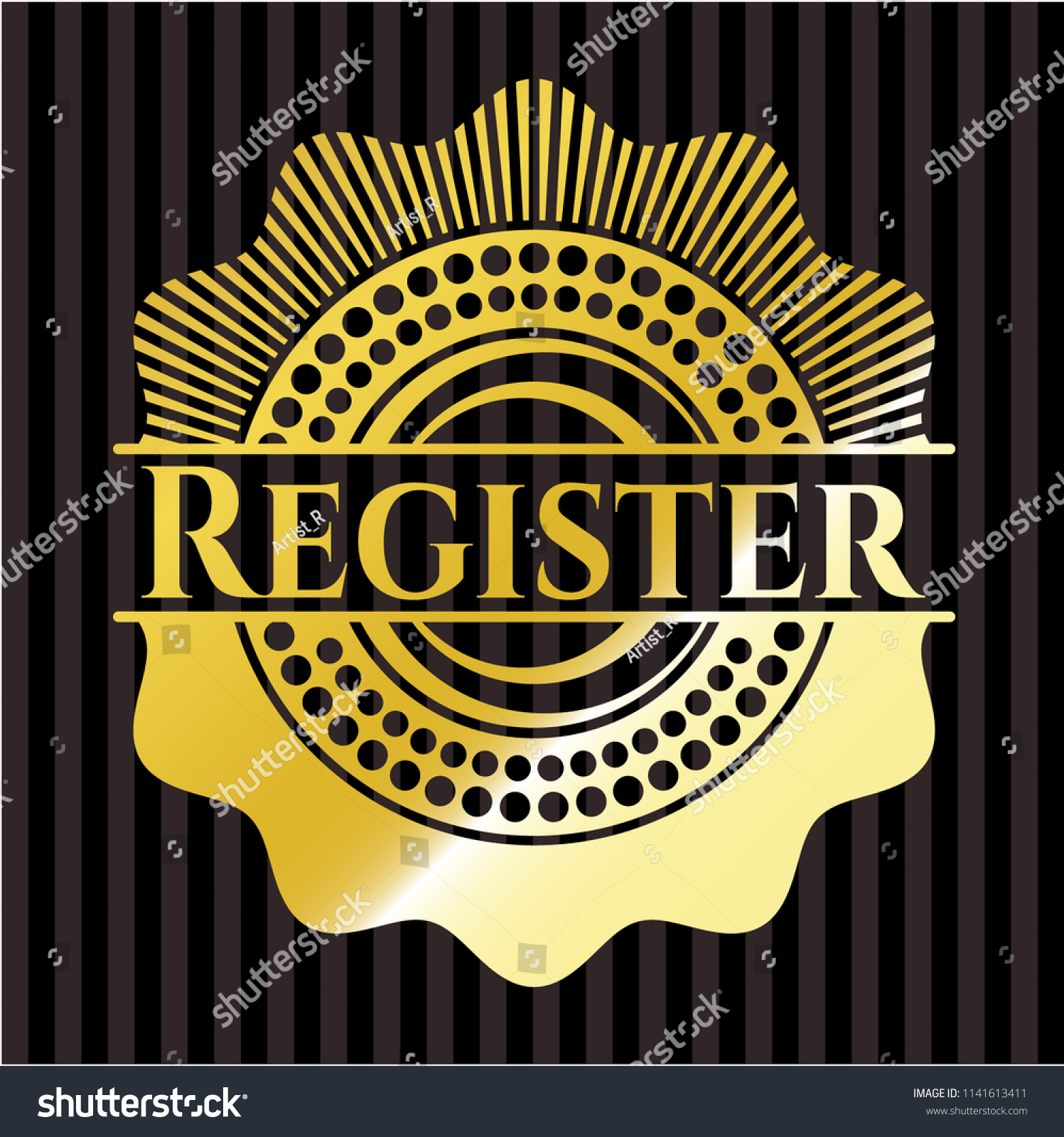 Register Gold Badge Stock Vector (Royalty Free) 1141613411 | Shutterstock