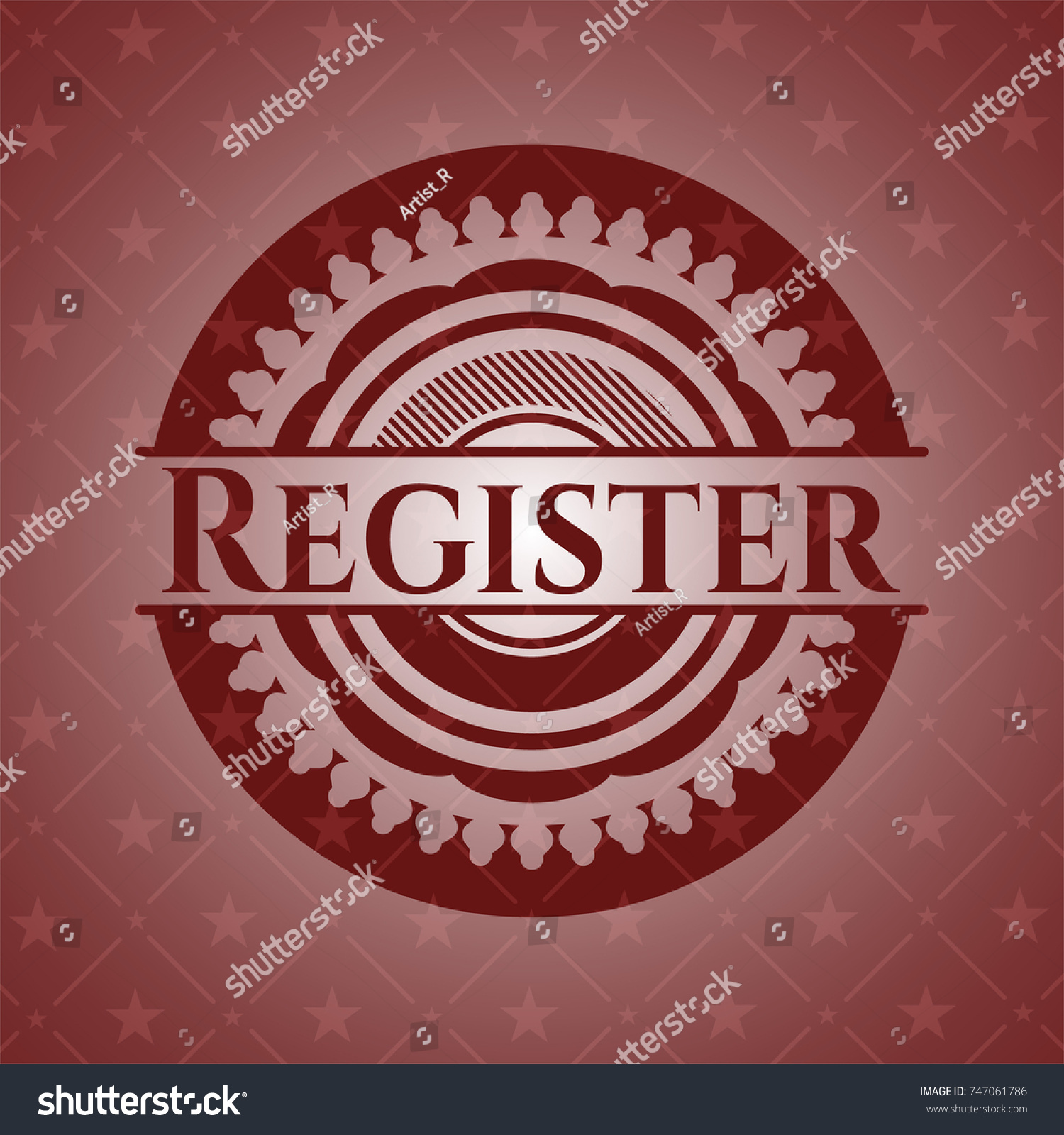 Register Retro Red Emblem Stock Vector (Royalty Free) 747061786 ...