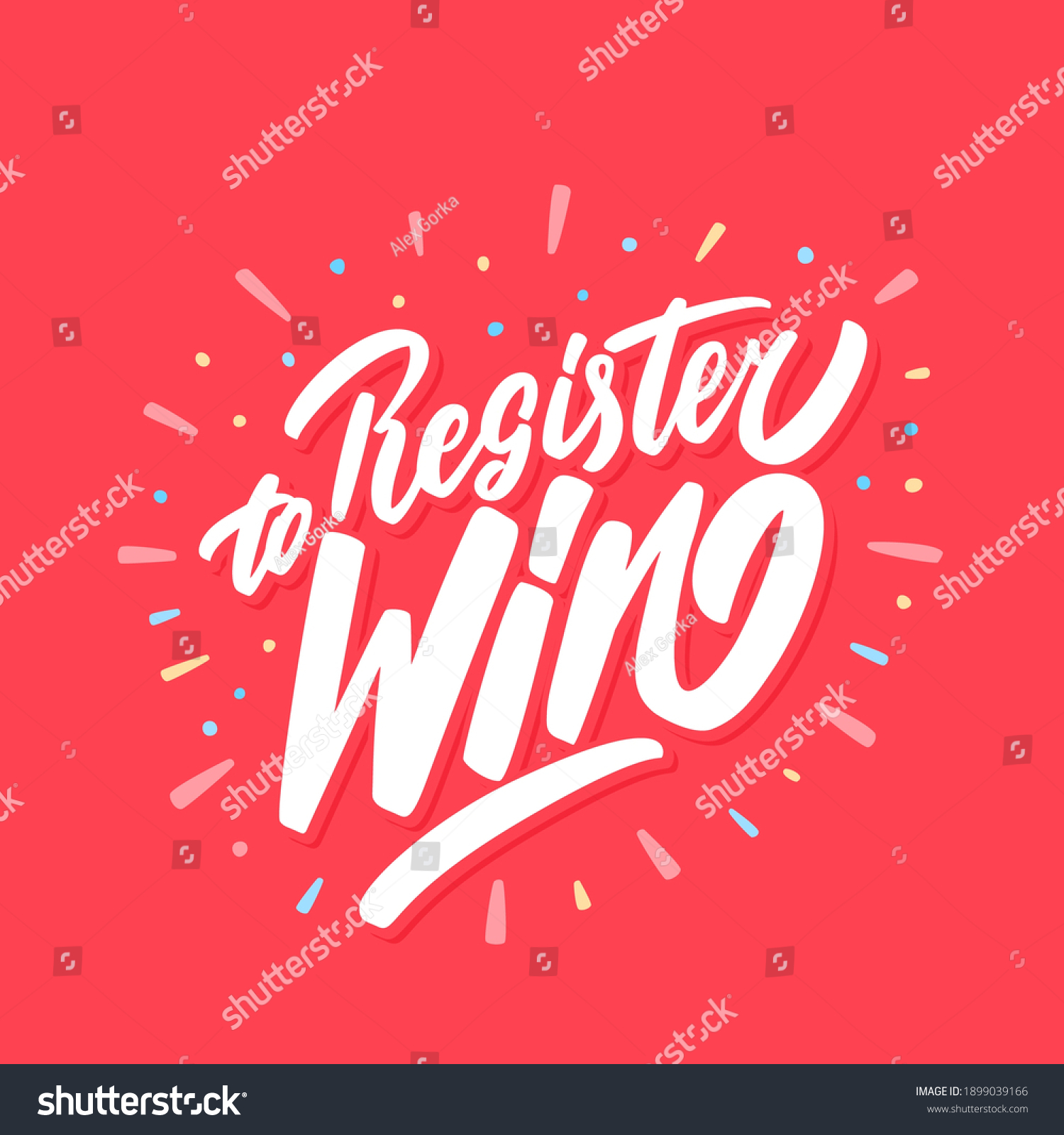 Register Win Vector Lettering Stock Vector (Royalty Free) 1899039166
