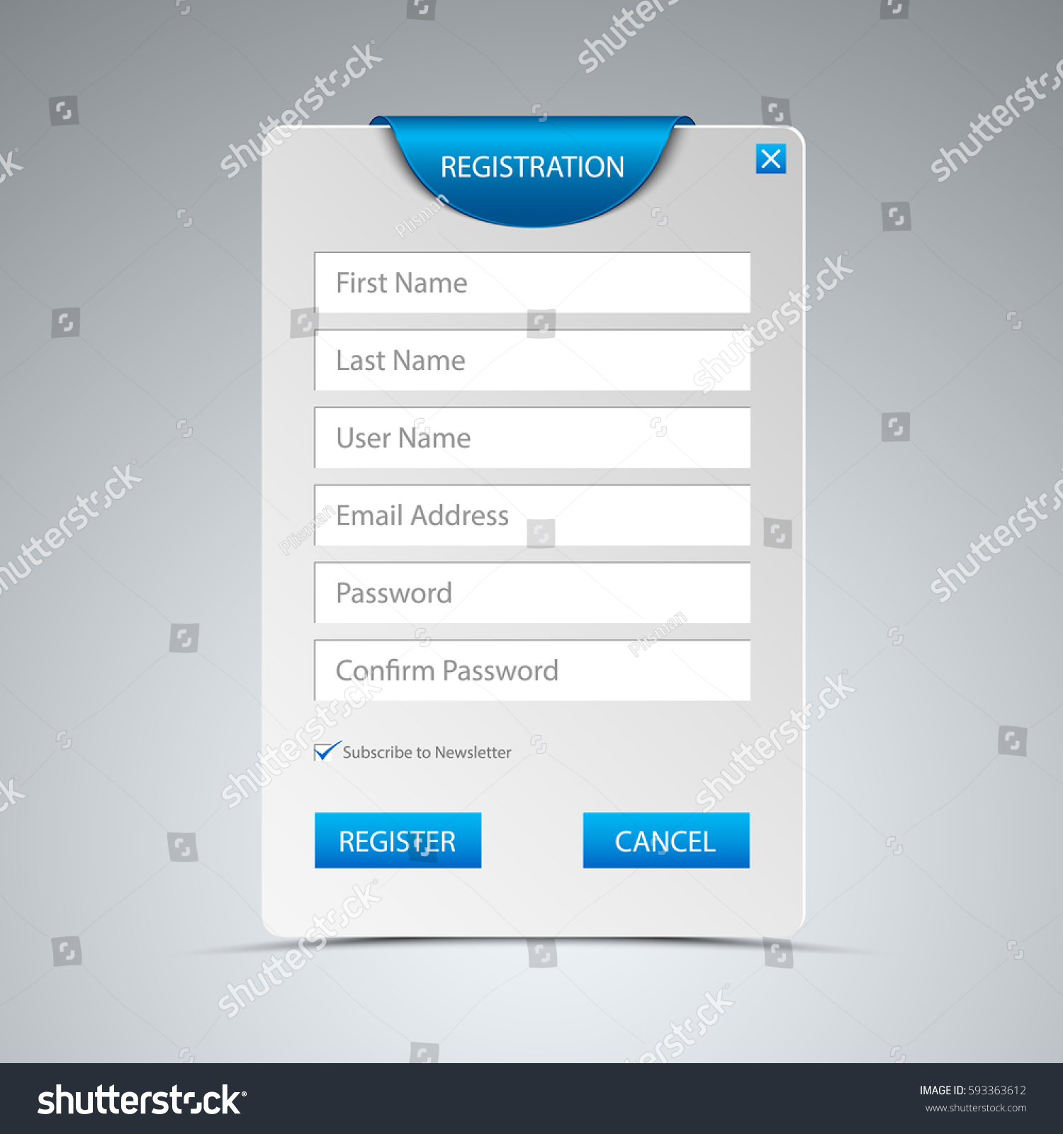 Register Web Screen Blue Bookmark Template: Vector có sẵn (miễn phí bản ...