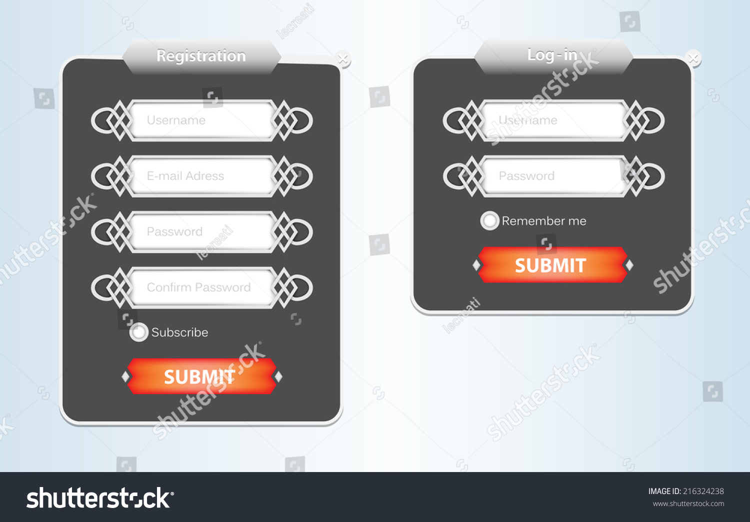 Registration Login Form Flat Ui Design 库存矢量图(免版税)216324238 | Shutterstock Registration Login Form Flat Ui Design 库存矢量图(免版税)216324238 | Shutterstock