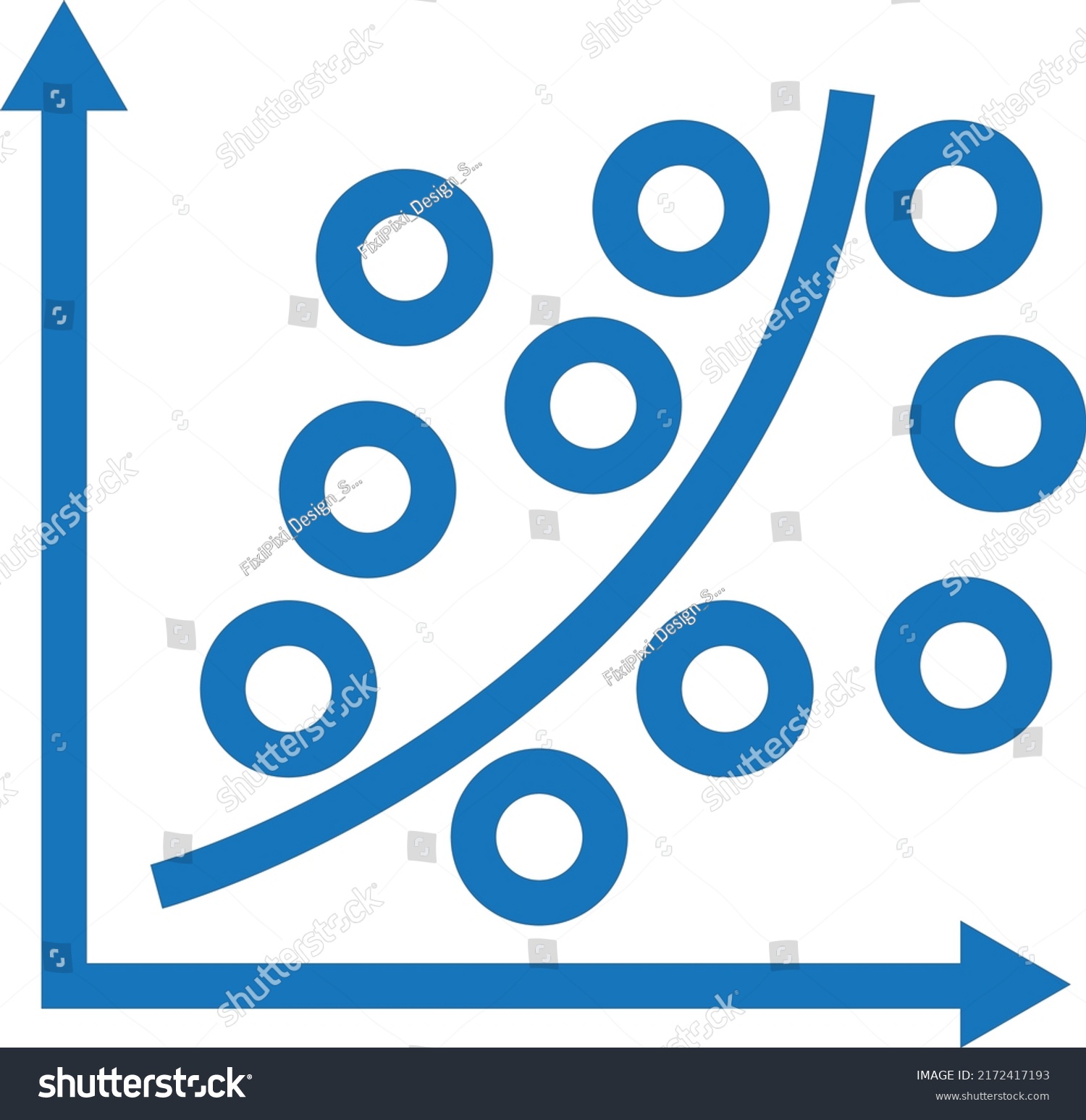 Regression Analysis Icon Analysing Icon Vector Stock Vector (Royalty ...