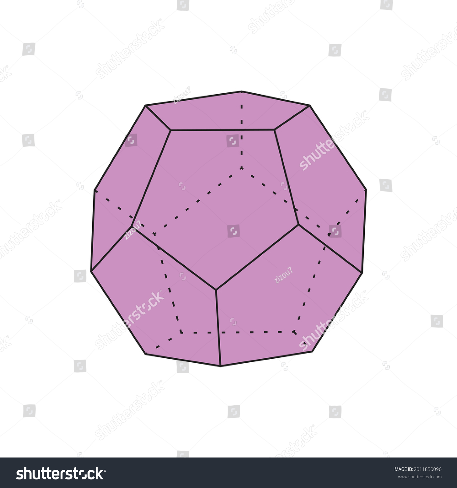 Regular Dodecahedron Shape Geometry Stock Vector (Royalty Free ...