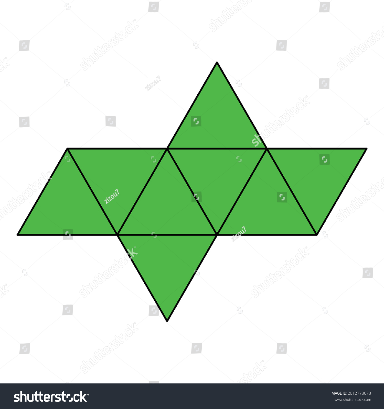Regular Octahedron Net Vector On White Stock Vector (Royalty Free ...