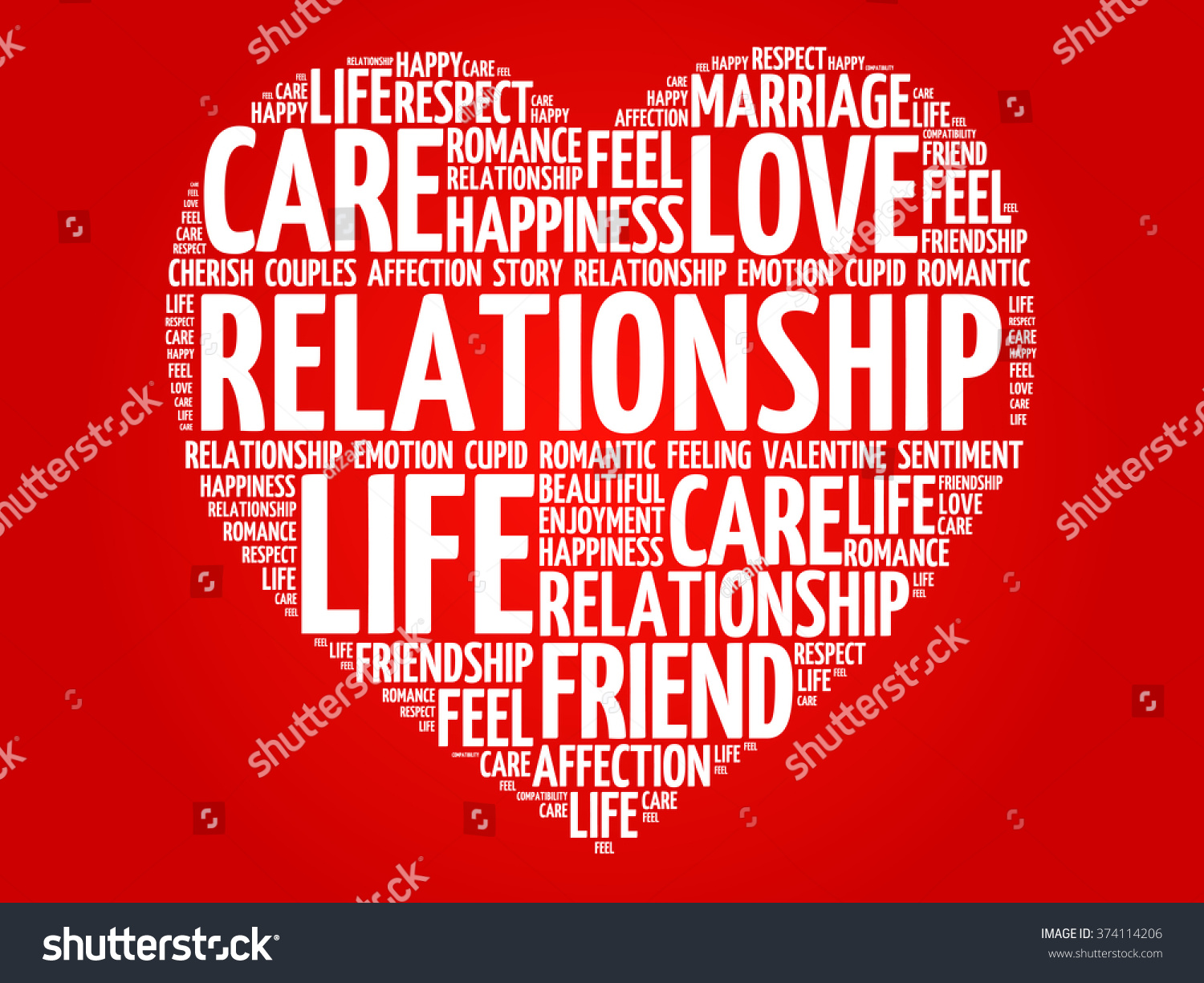 Relationship Concept Heart Word Cloud Stock Vector (Royalty Free ...