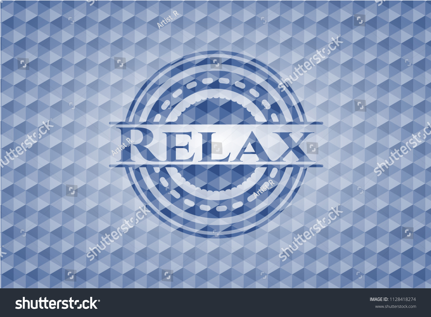 Relax Blue Badge Geometric Pattern Background Stock Vector (Royalty ...