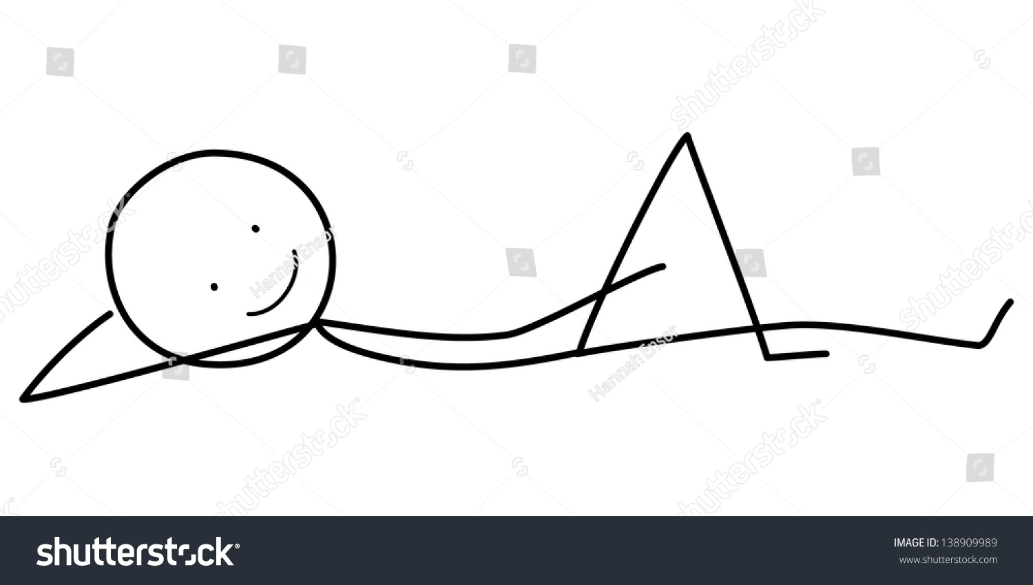 Relaxing Stickman Stock Vector Illustration 138909989 : Shutterstock