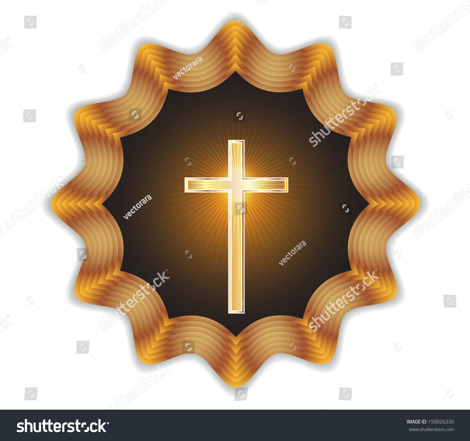 Religious Cross Labelvector Stock Vector 150026330 - Shutterstock