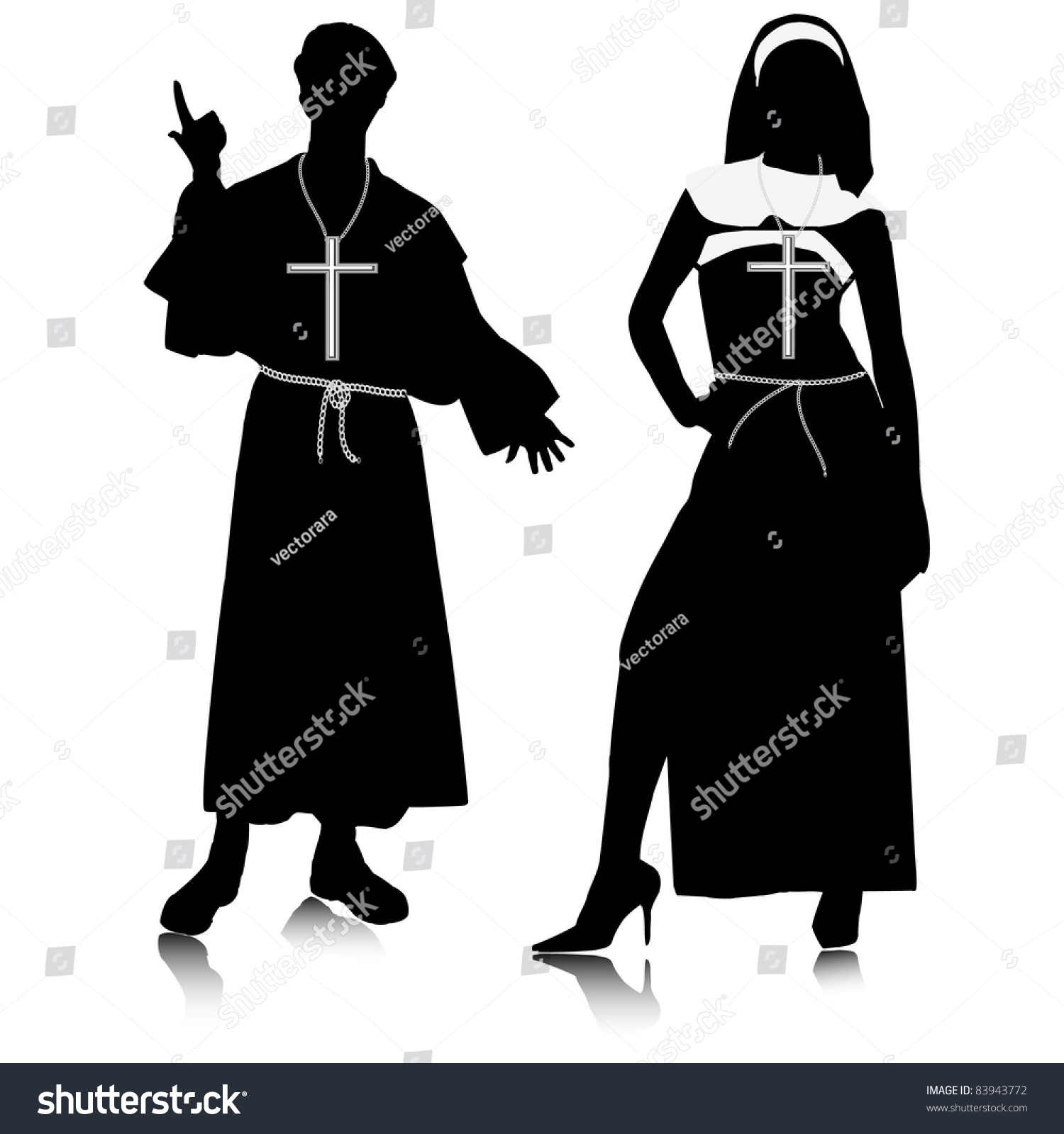 Religious People Silhouettes.Vector - 83943772 : Shutterstock