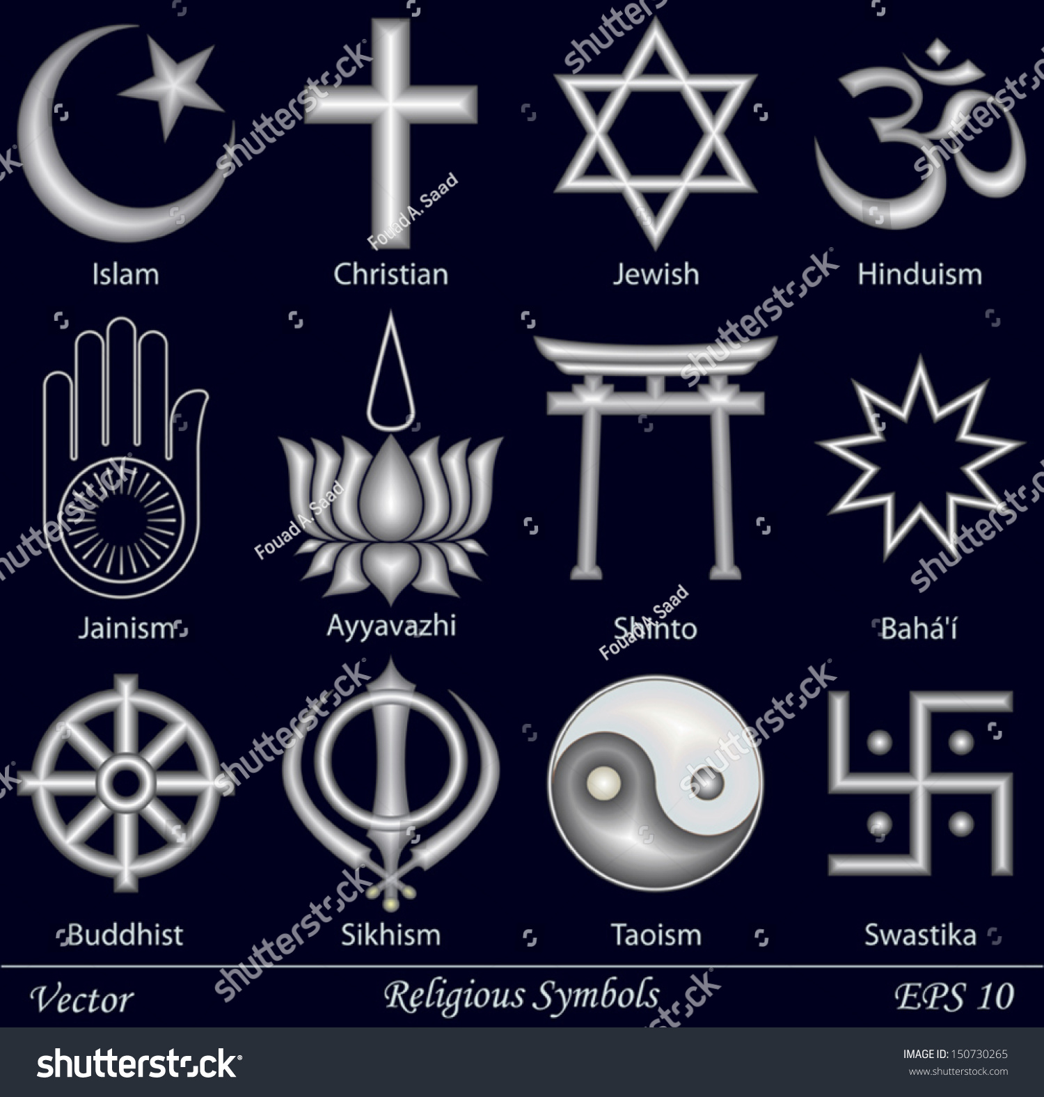 Religious Symbols Stock Vector (Royalty Free) 150730265