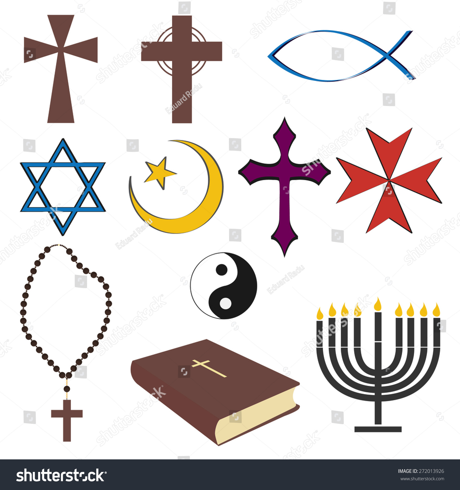 Religious Symbols Stock Vector (Royalty Free) 272013926 | Shutterstock