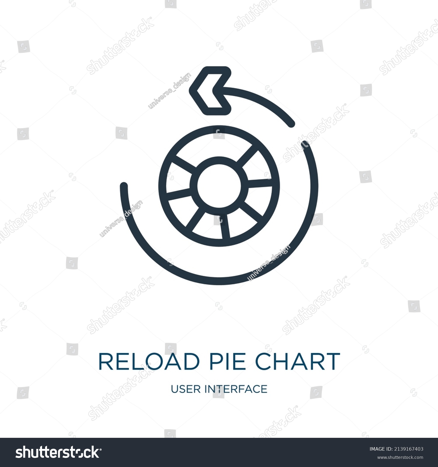 Reload Pie Chart Thin Line Icon Stock Vector (Royalty Free) 2139167403 ...