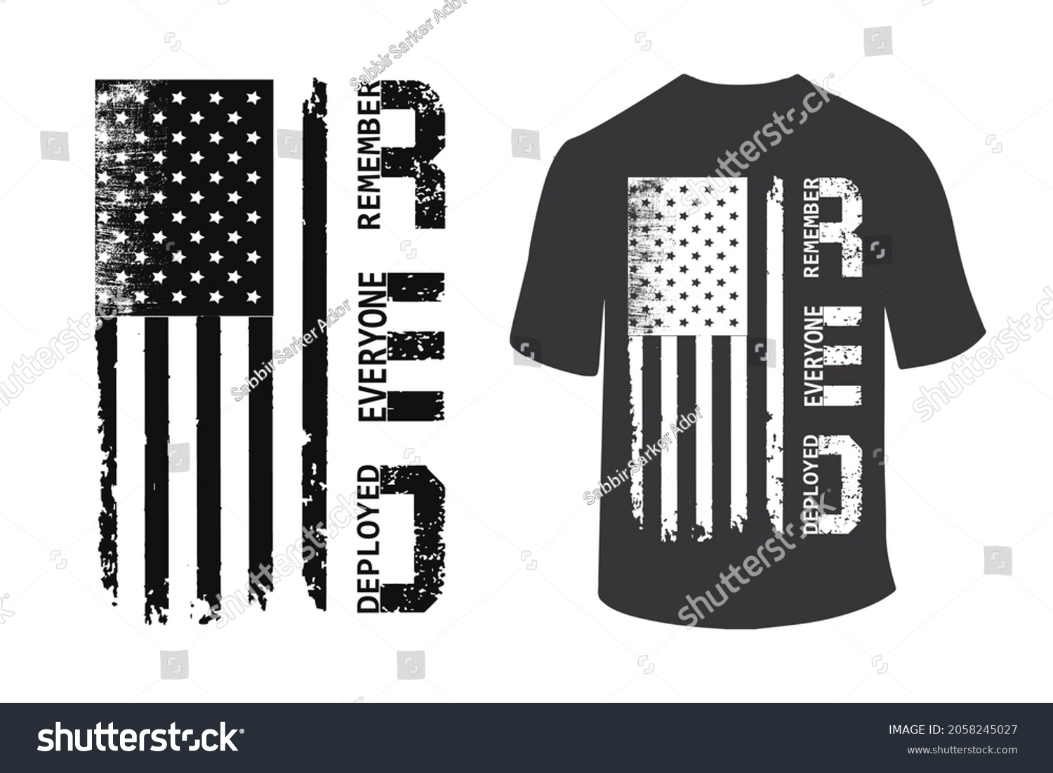 Remember Everyone Deployed Flag Tshirt Design Stock Vector (Royalty ...
