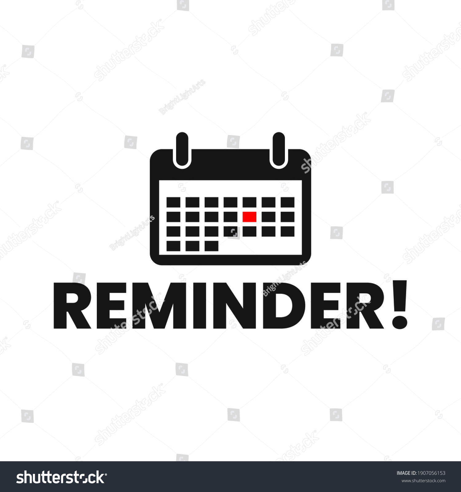 Reminder Calendar Icon Label Design Vector Stock Vector (Royalty Free ...