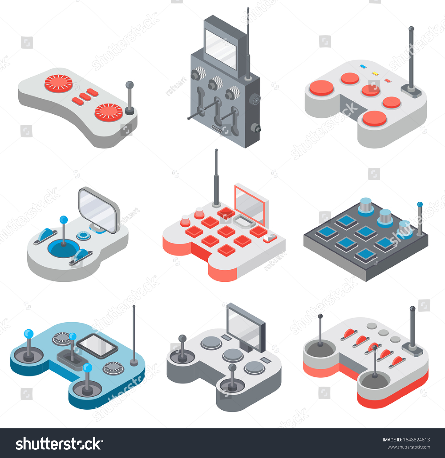 Remote Controller Set Wireless Control Modern Stock Vector (Royalty ...