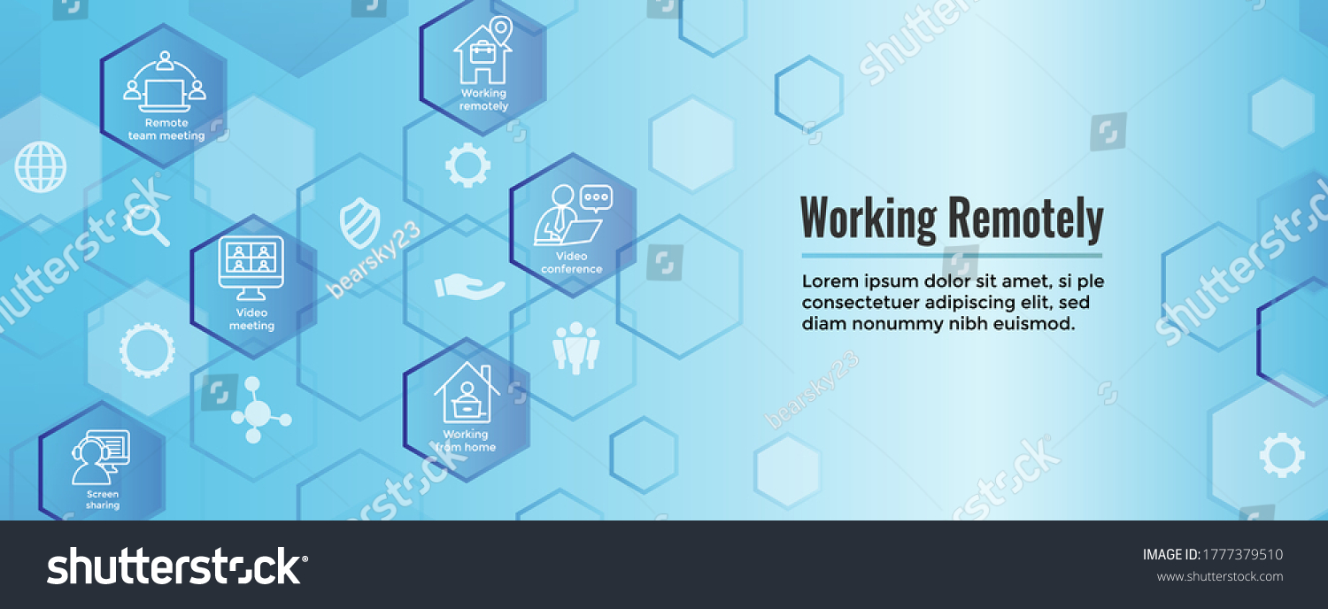 Remote Work Icon Set Web Header Stock Vector (Royalty Free) 1777379510