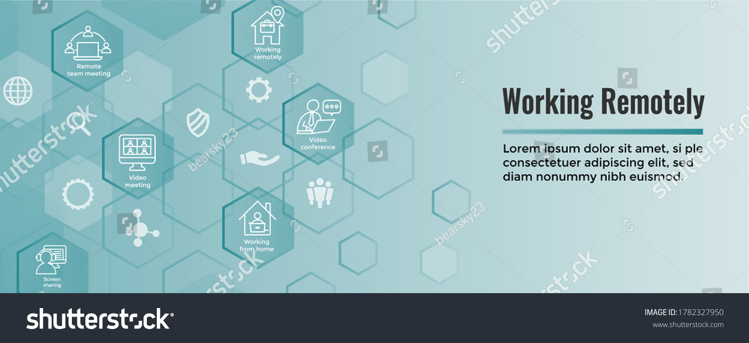 Remote Work Icon Set Web Header Stock Vector (Royalty Free) 1782327950 ...