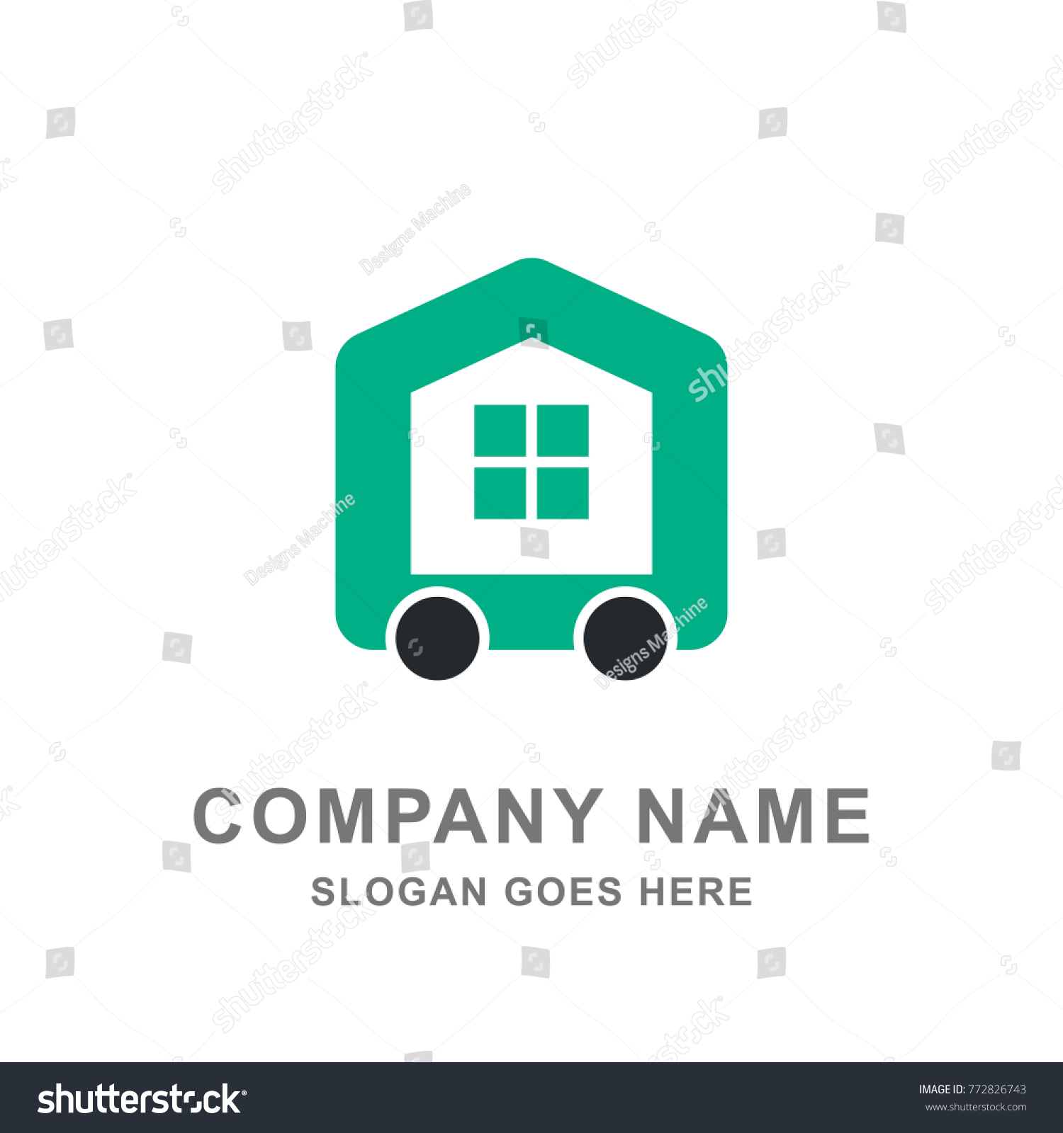 Removal Moving House Building Logo Vector Stock Vector (Royalty Free ...