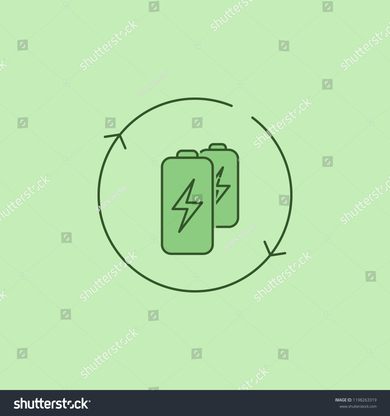 Renewable Battery Icon Stock Vector (Royalty Free) 1198263319 ...