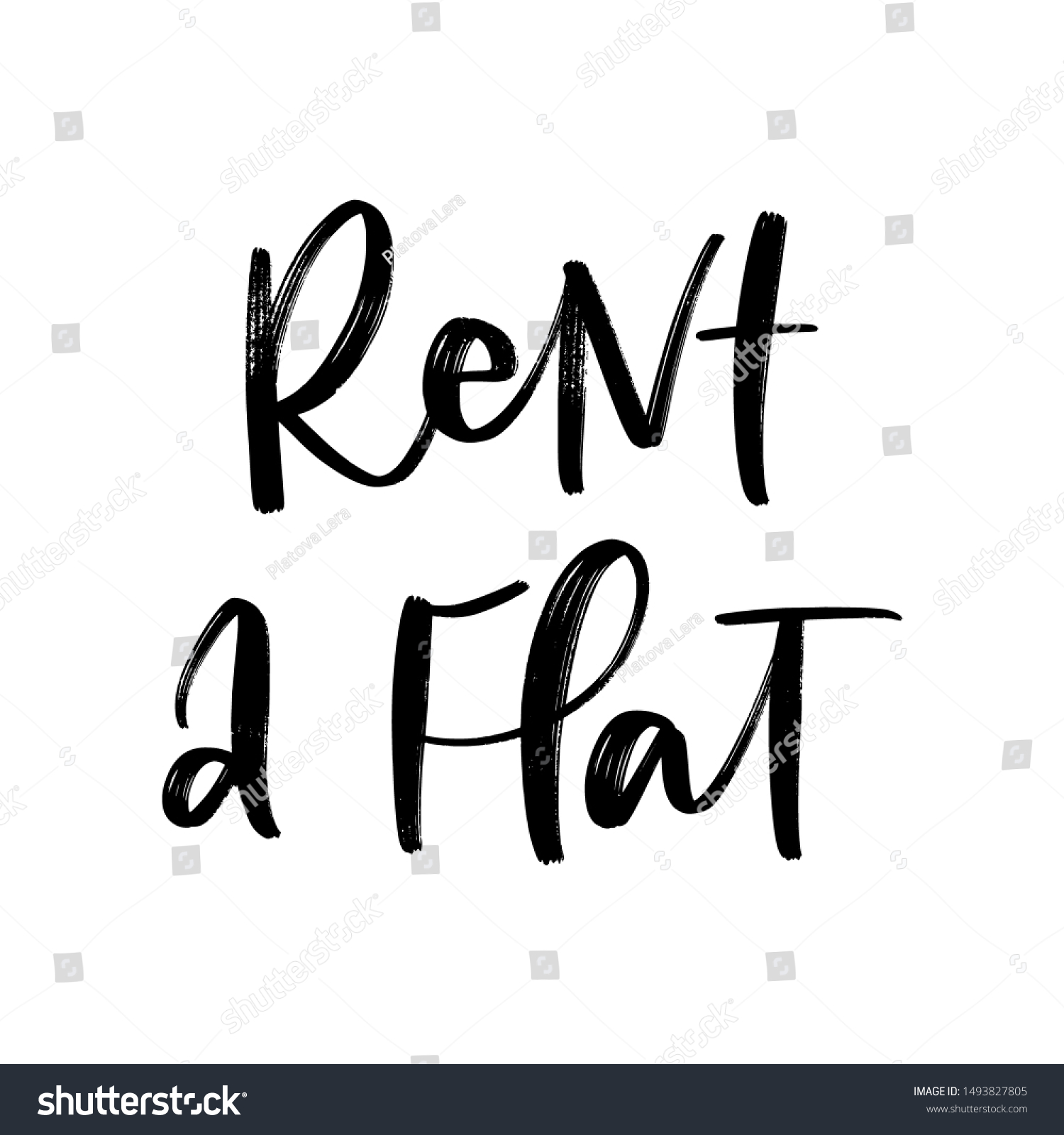 Rent Flat Vector Hand Lettering Typography Stock Vector (Royalty Free ...