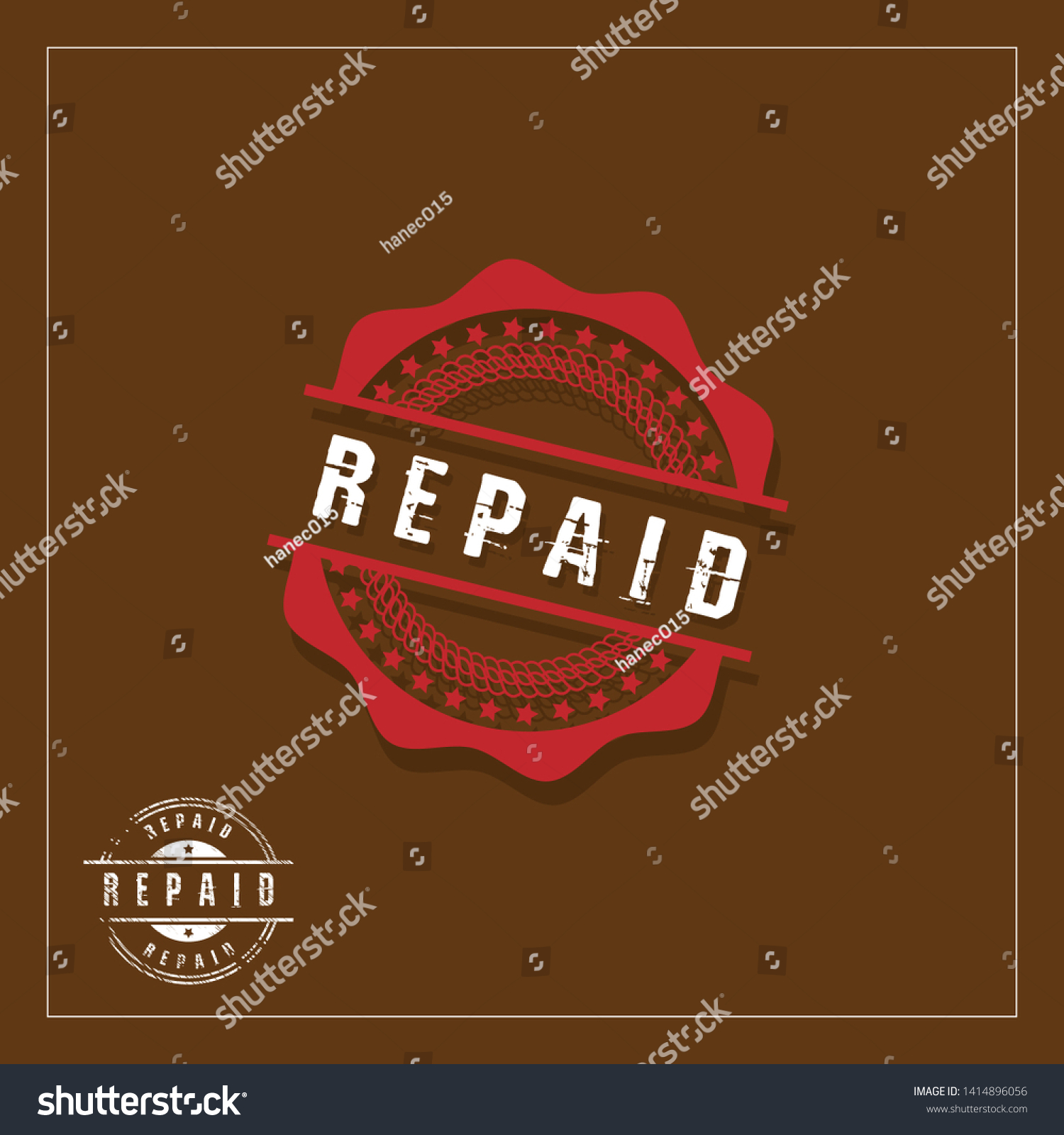 Repaid Stamp Shadowflat Design Stock Vector (Royalty Free) 1414896056