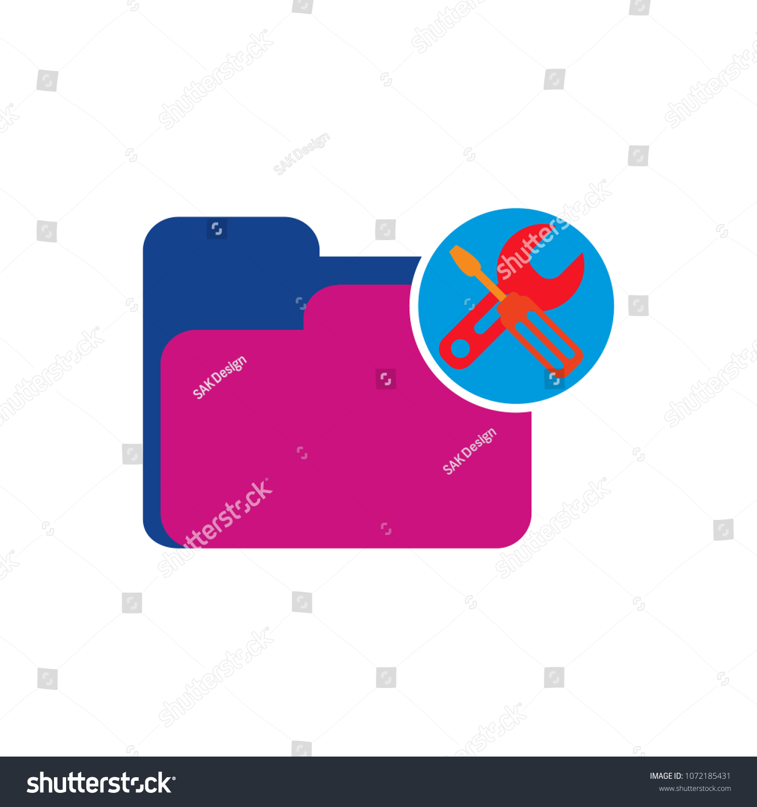 Repair Folder Icon Design Stock Vector (Royalty Free) 1072185431
