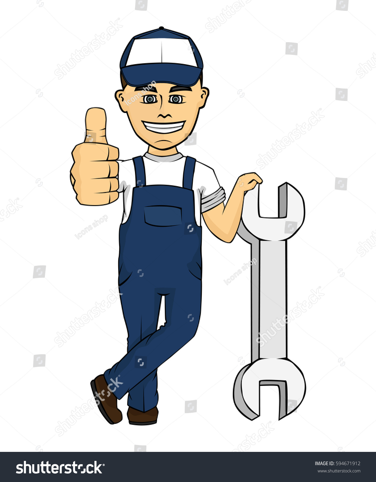 Repairman Cartoon Vector Stock Vector (Royalty Free) 594671912 ...