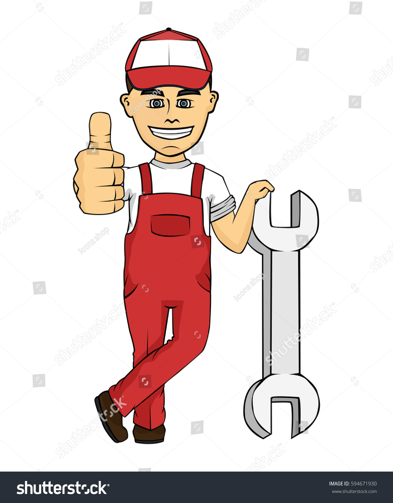 Repairman Cartoon Vector Stock Vector (Royalty Free) 594671930 ...