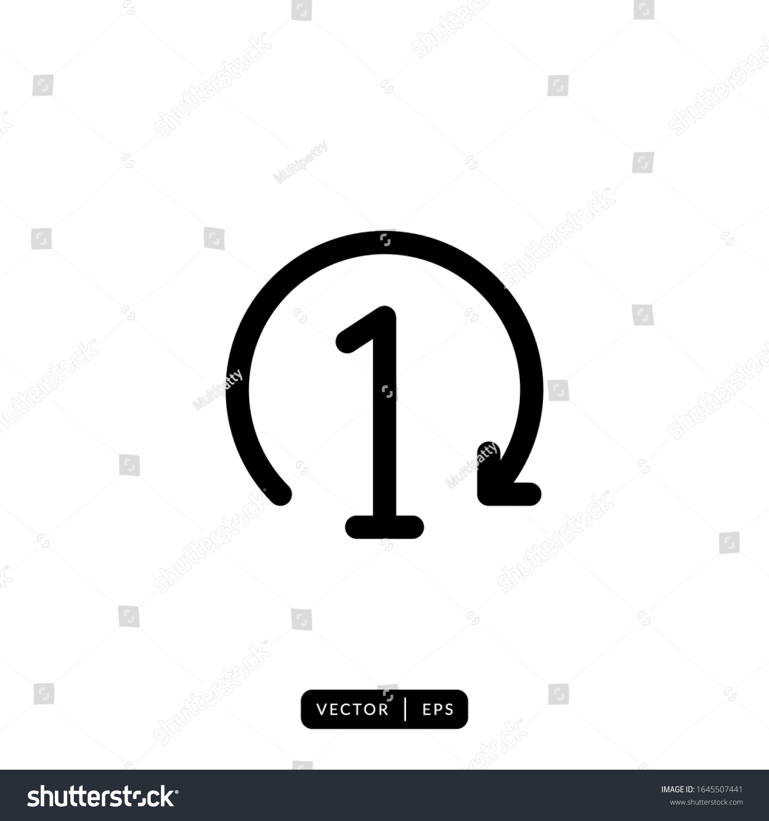 Repeat Once Icon Vector Sign Symbol Stock Vector (Royalty Free ...