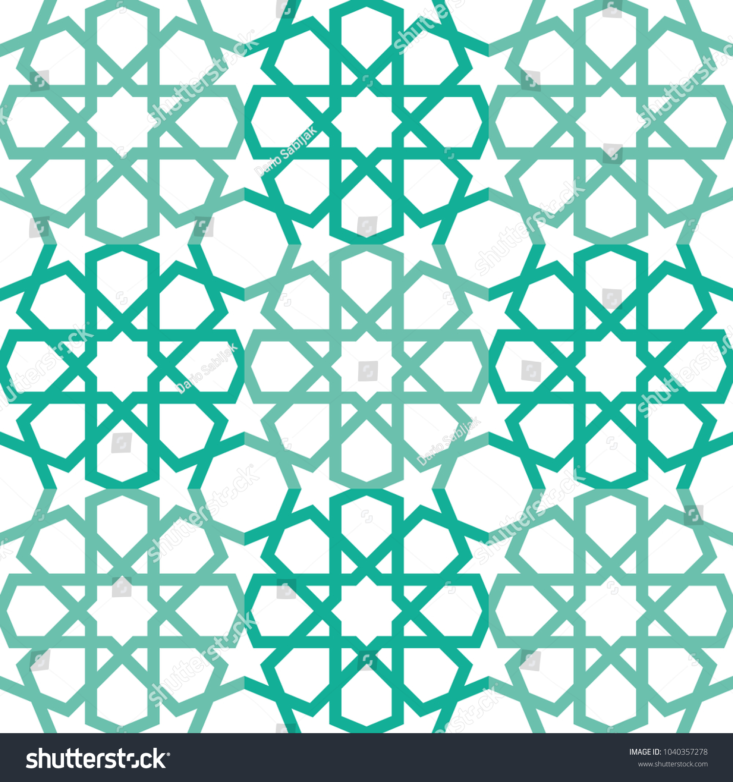 Repeatable Seamless Islamic Star Pattern Isolated Stock Vector (Royalty ...