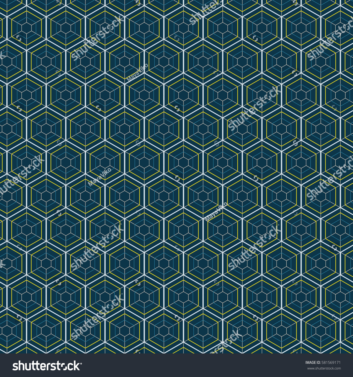 Repeating Geometric Hexagonal Grid Modern Texture Stock Vector (Royalty ...