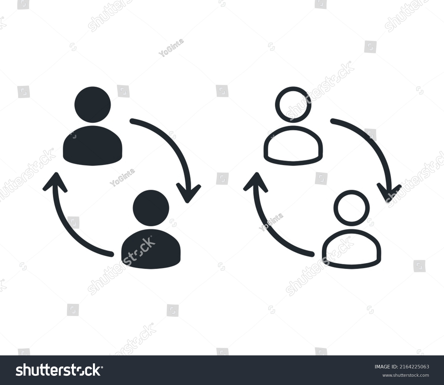 Replace Sign Person Exchange Switch Icon Stock Vector (Royalty Free ...