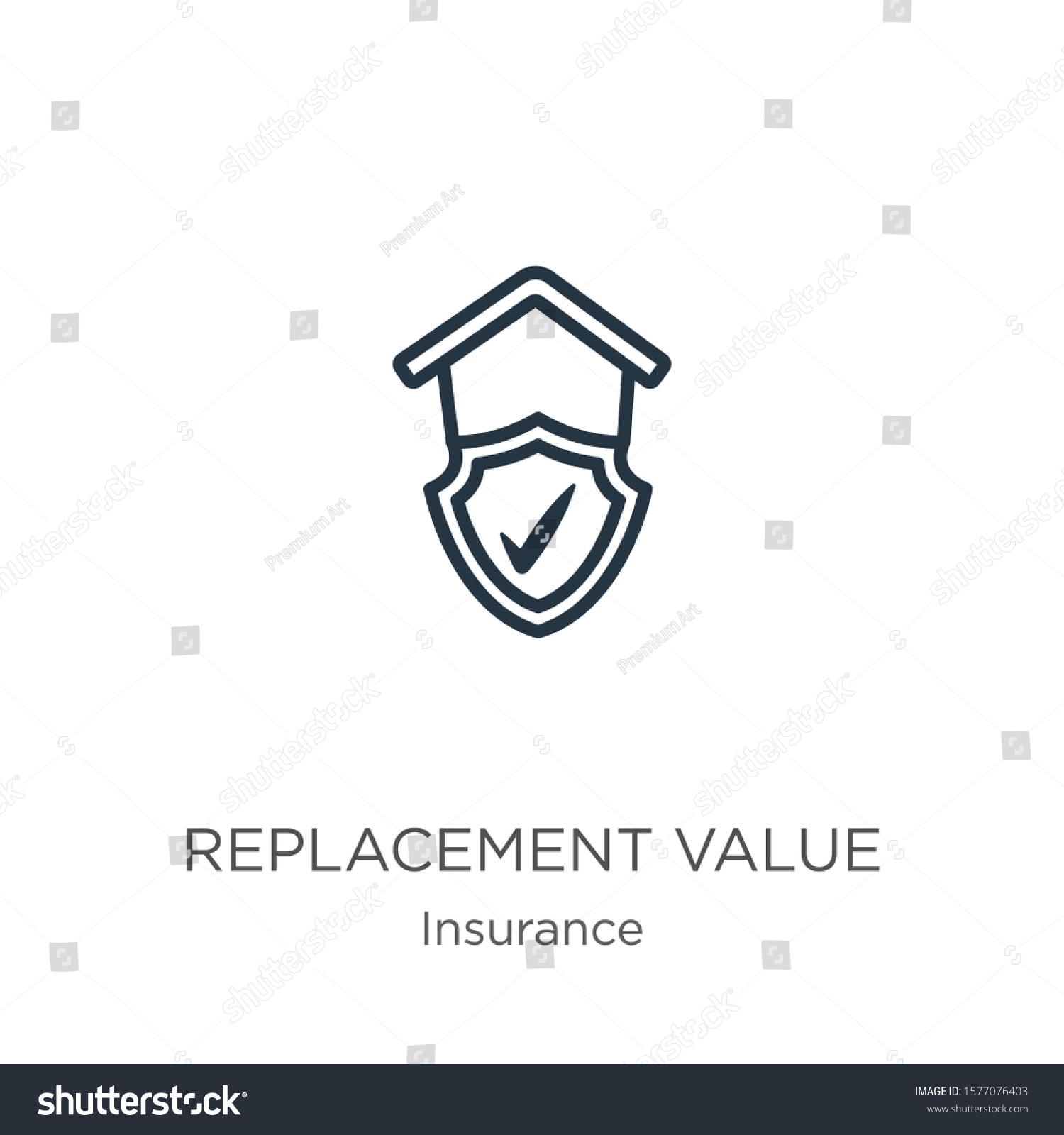 Replacement Value Icon Thin Linear Replacement Stock Vector (Royalty ...