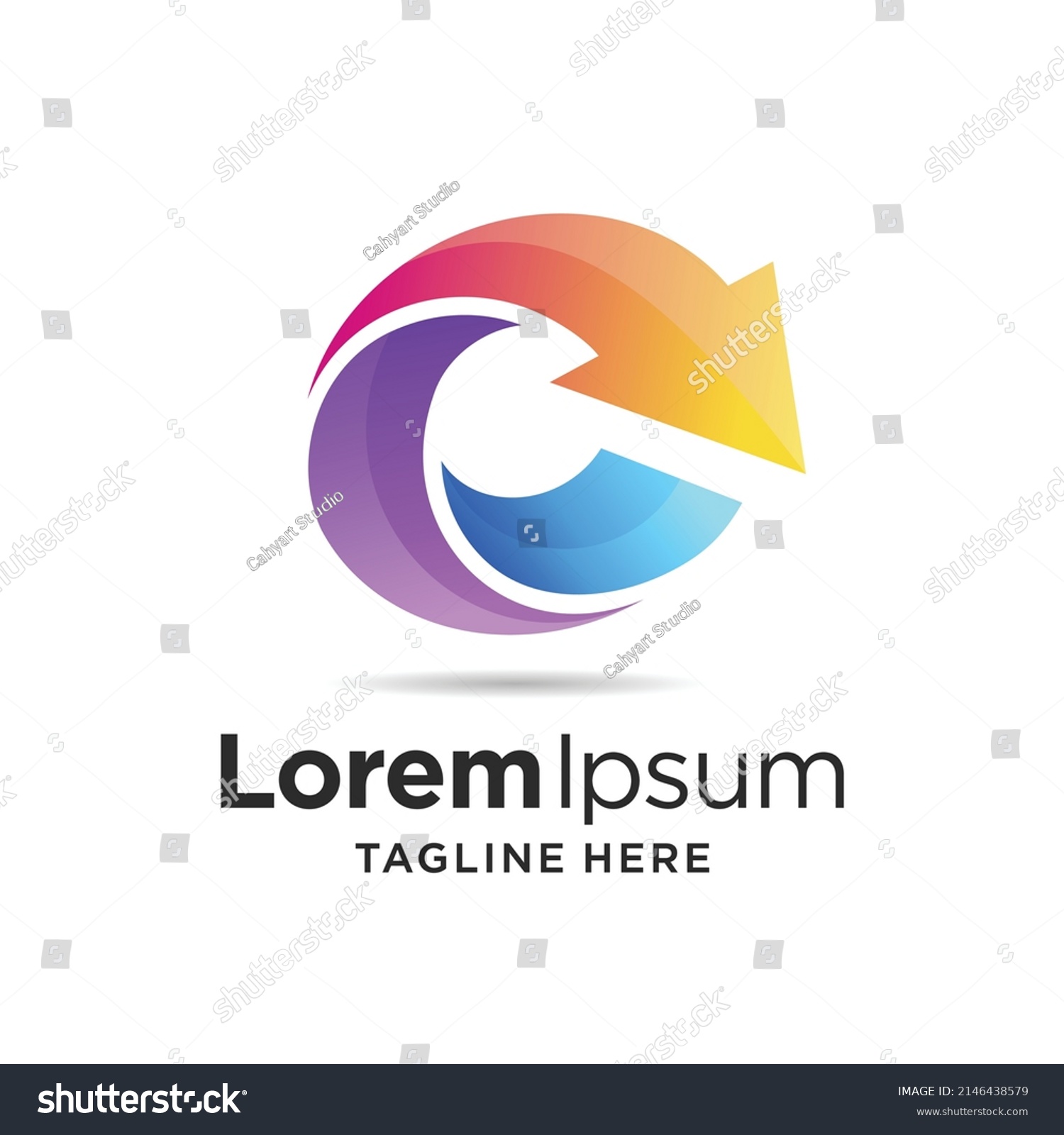 Replay Arrow Logo Design Template Stock Vector (Royalty Free ...