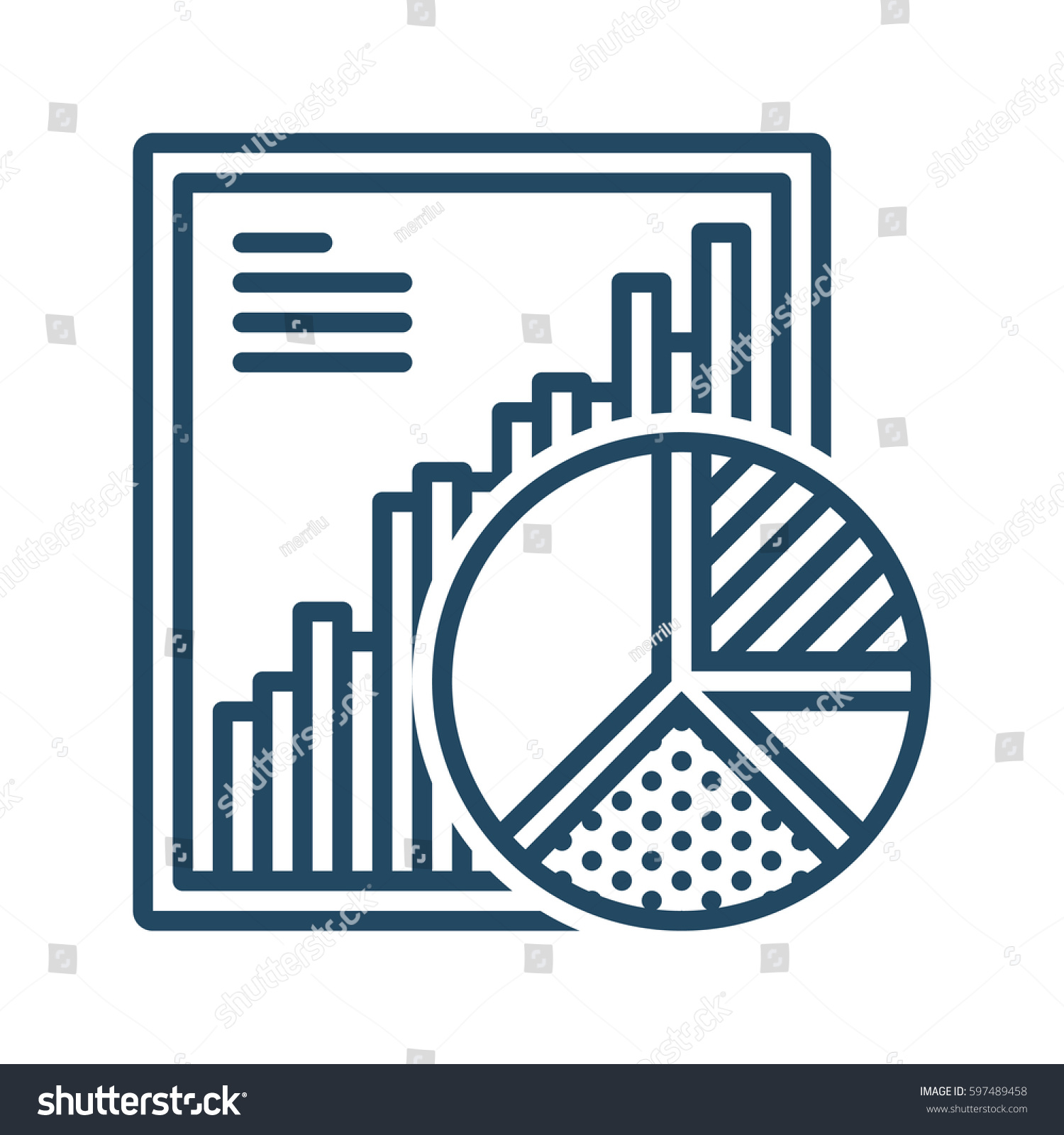 Report Pie Chart Vector Icon Meaning Stock Vector (Royalty Free) 597489458